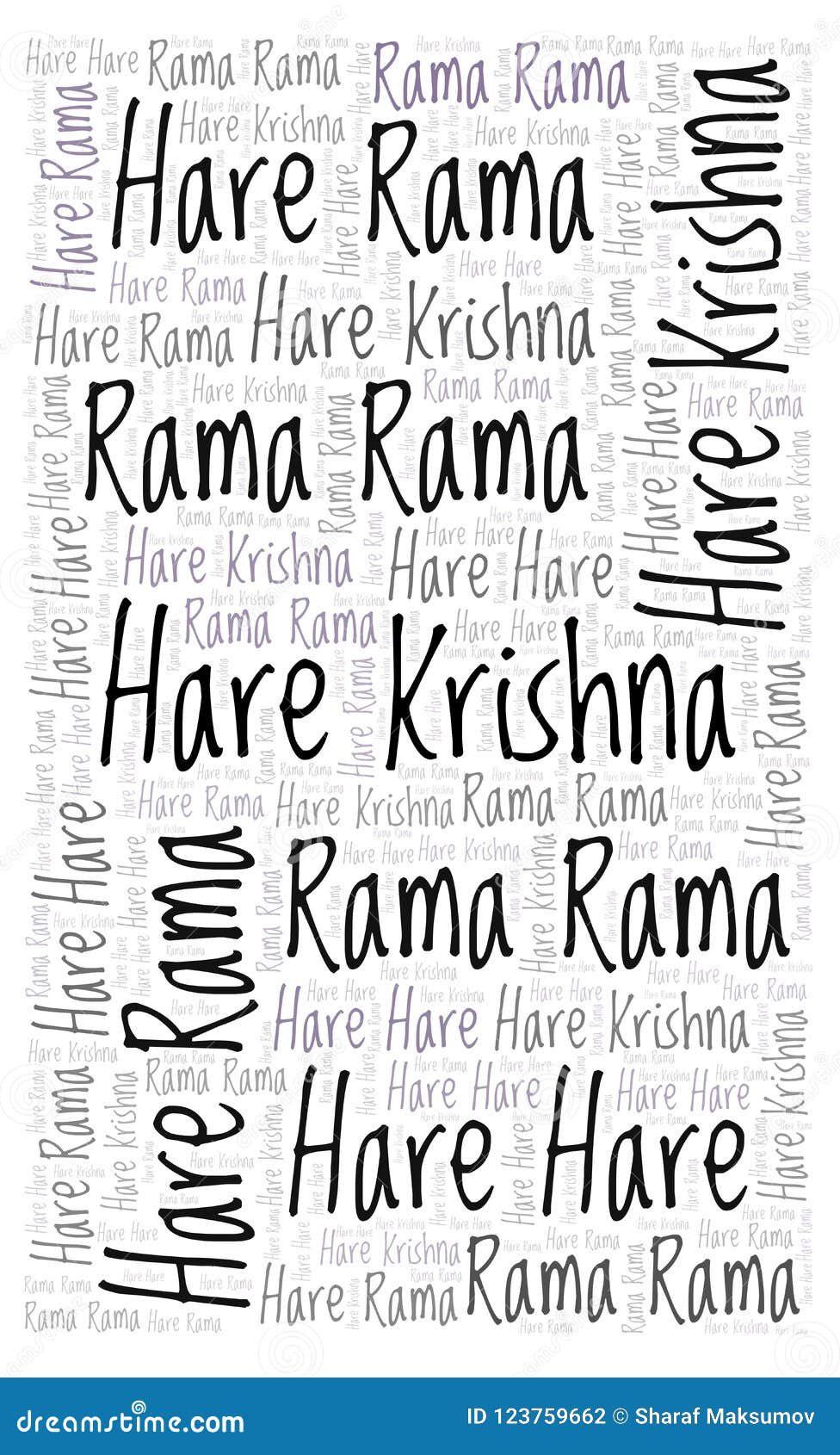 Hare Krishna word cloud. stock illustration. Illustration of green ...