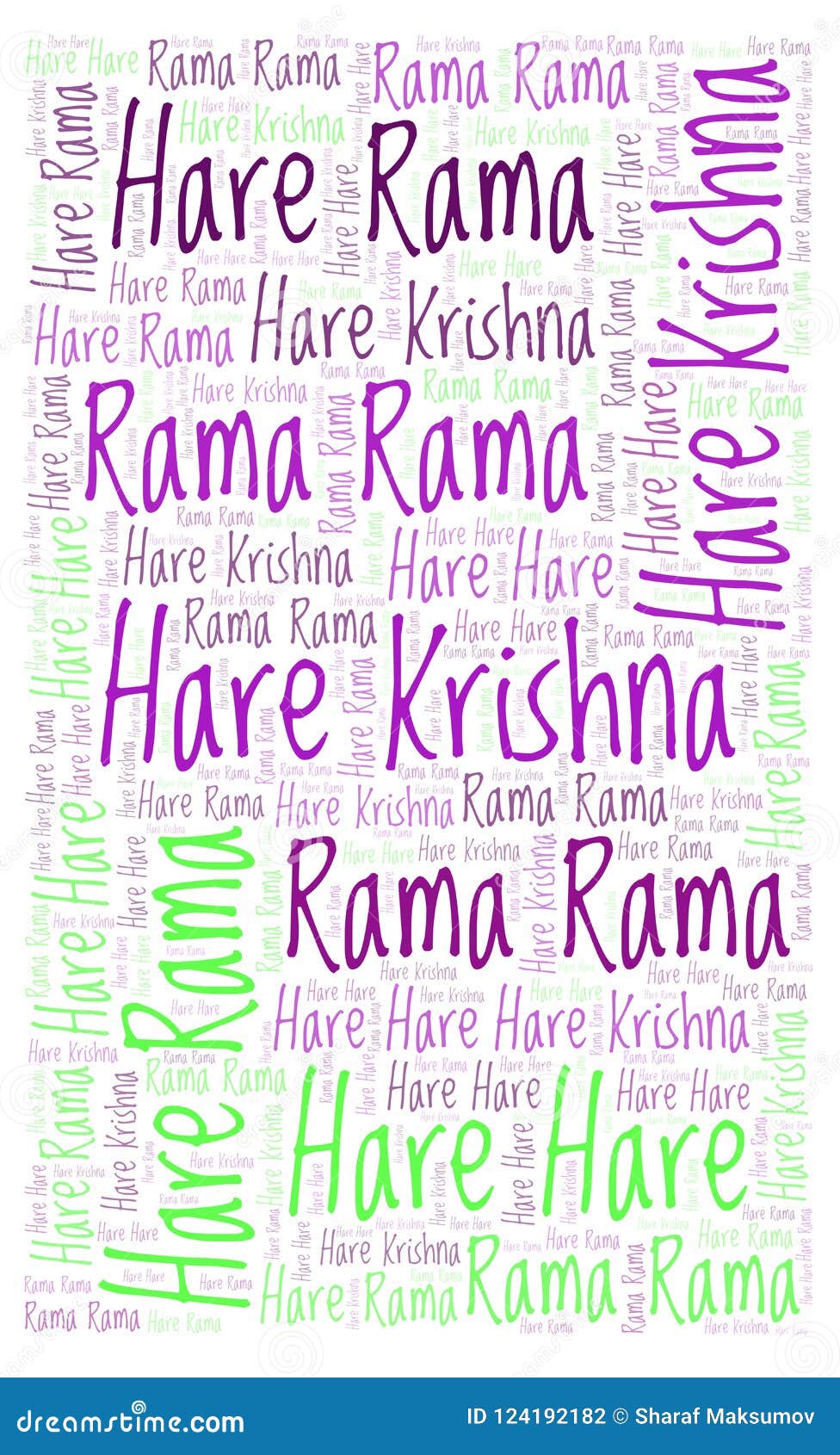 Hare Krishna word cloud. stock illustration. Illustration of rendering ...