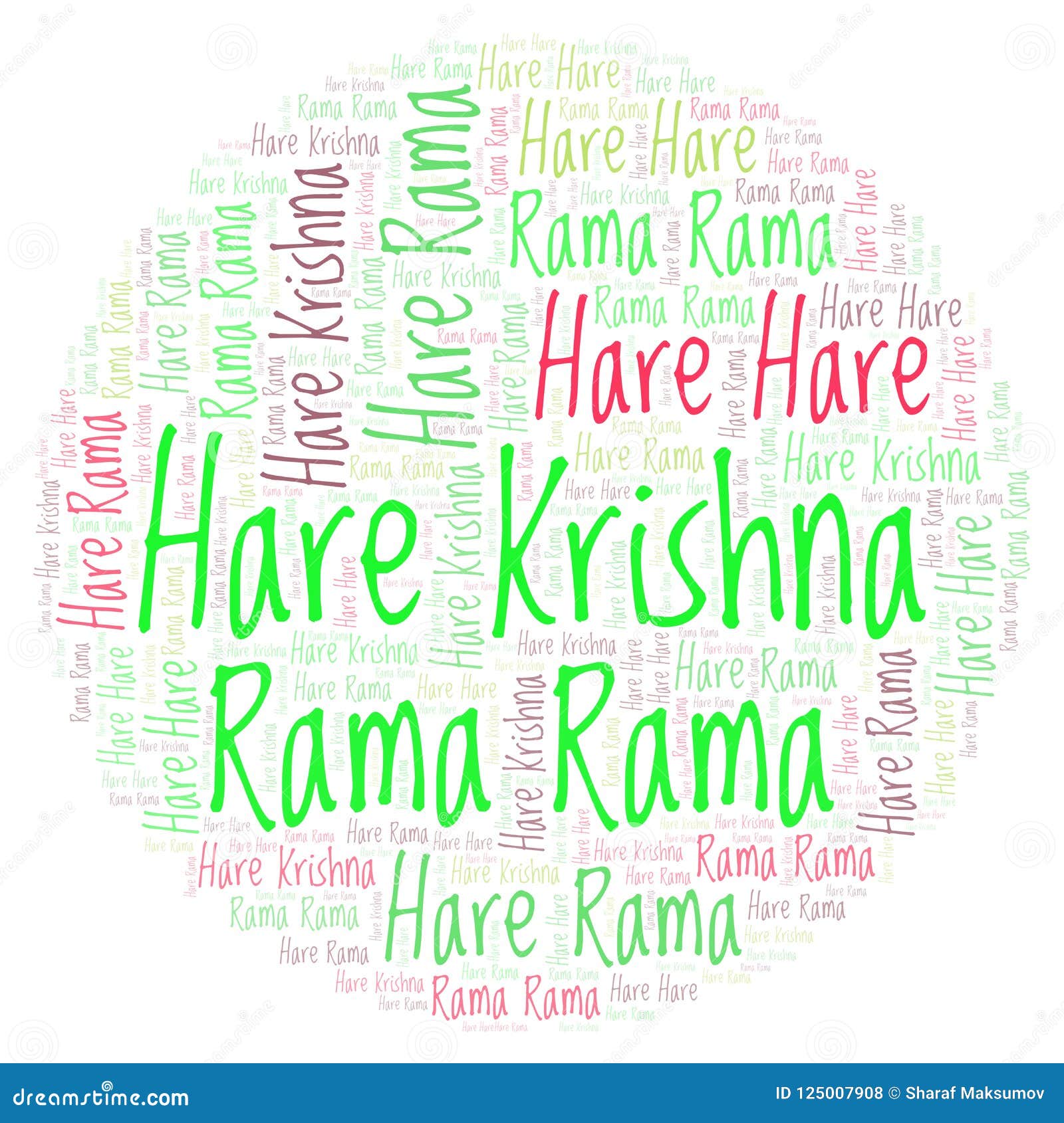 Hare Krishna word cloud. stock illustration. Illustration of typography ...