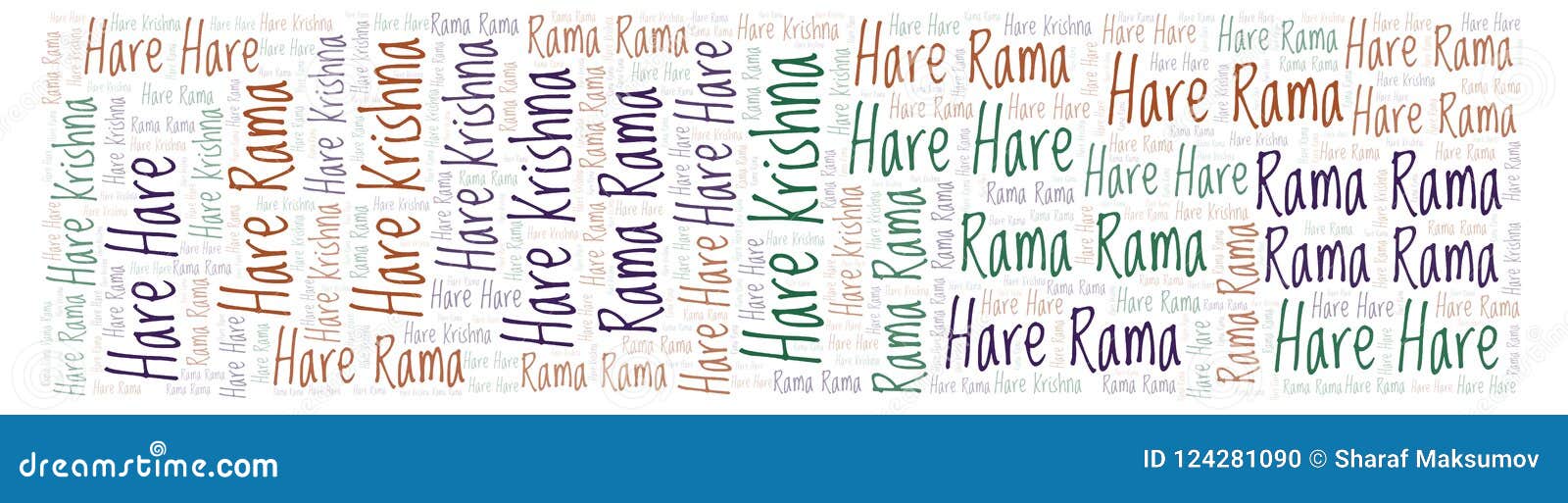 Hare Krishna word cloud. stock illustration. Illustration of krishna ...