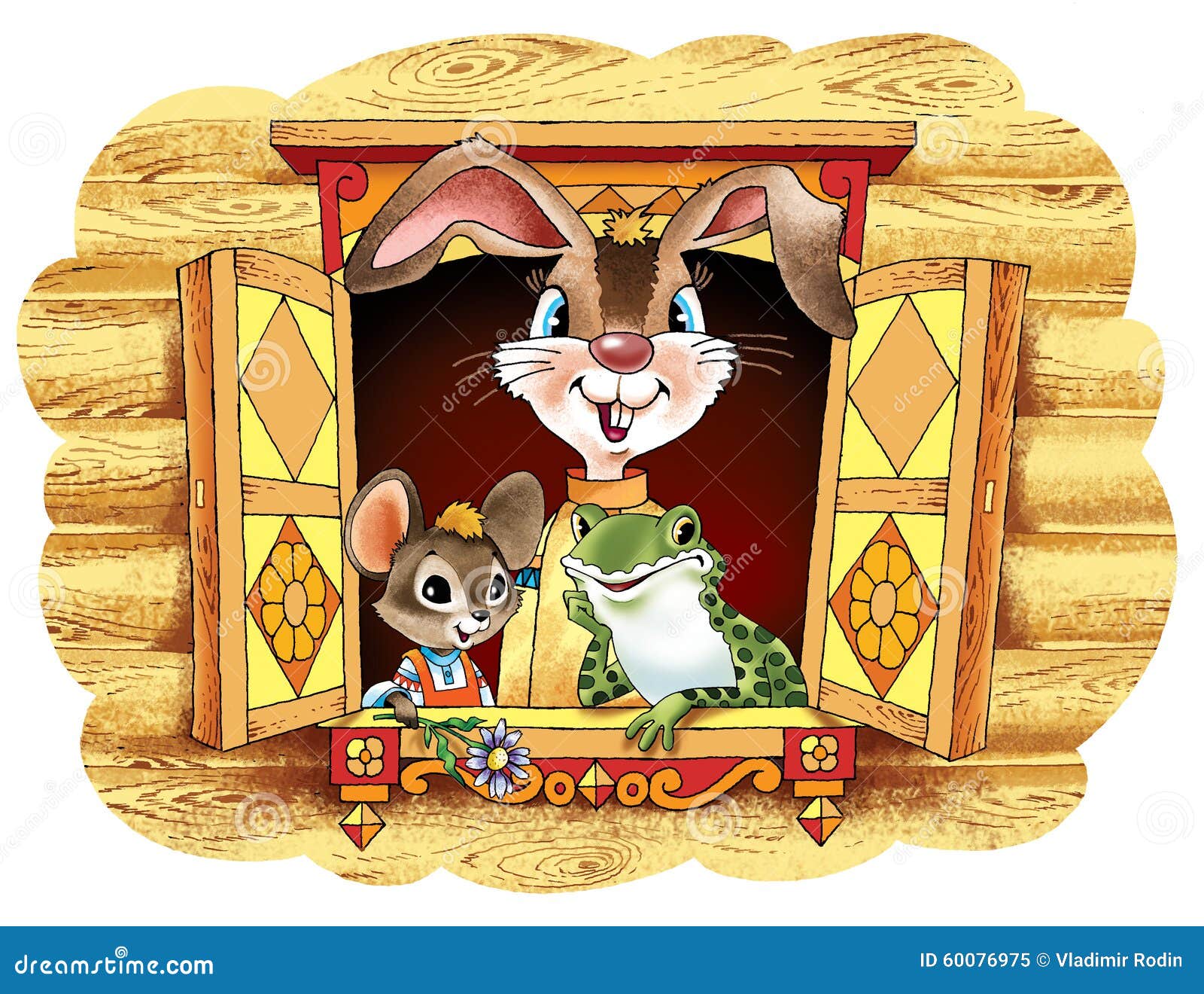 Hare Mouse Frog Tale Favorite Characters Stock Illustration ...
