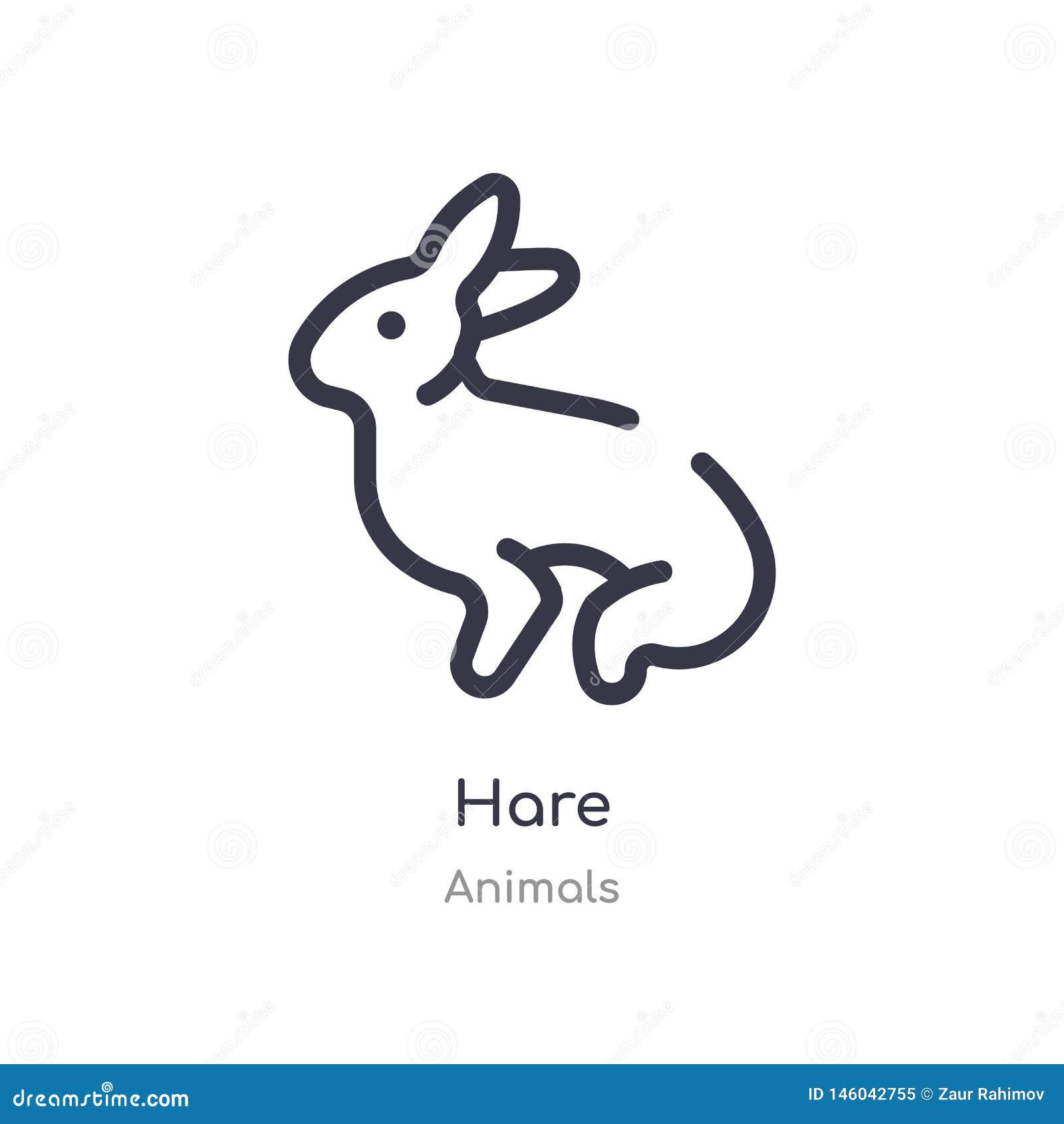 Hare Outline Icon. Isolated Line Vector Illustration from Animals ...