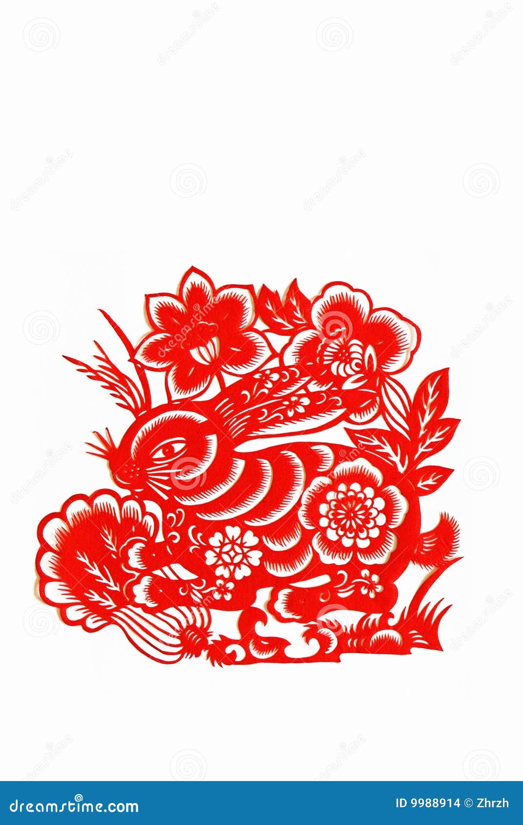 Hare, Paper Cutting Chinese Zodiac. Stock Photo - Image of china ...