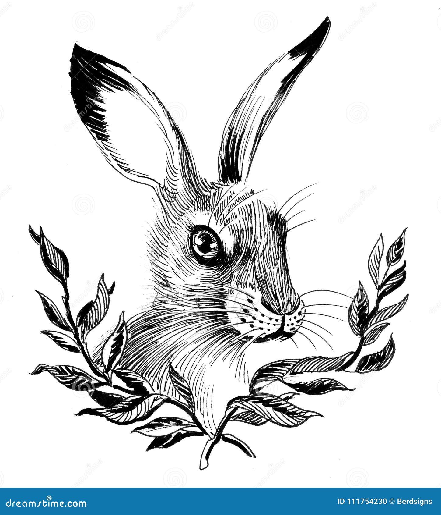 Hare portraits stock illustration. Illustration of rabbit - 111754230