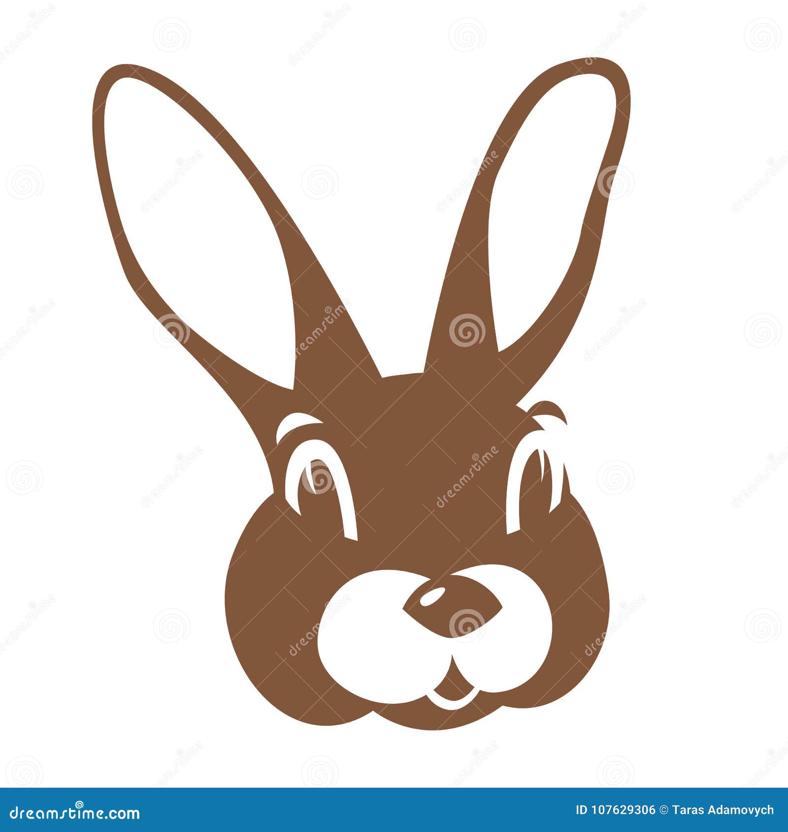 Hare Rabbit Face Vector Illustration Flat Style Front Stock Vector ...