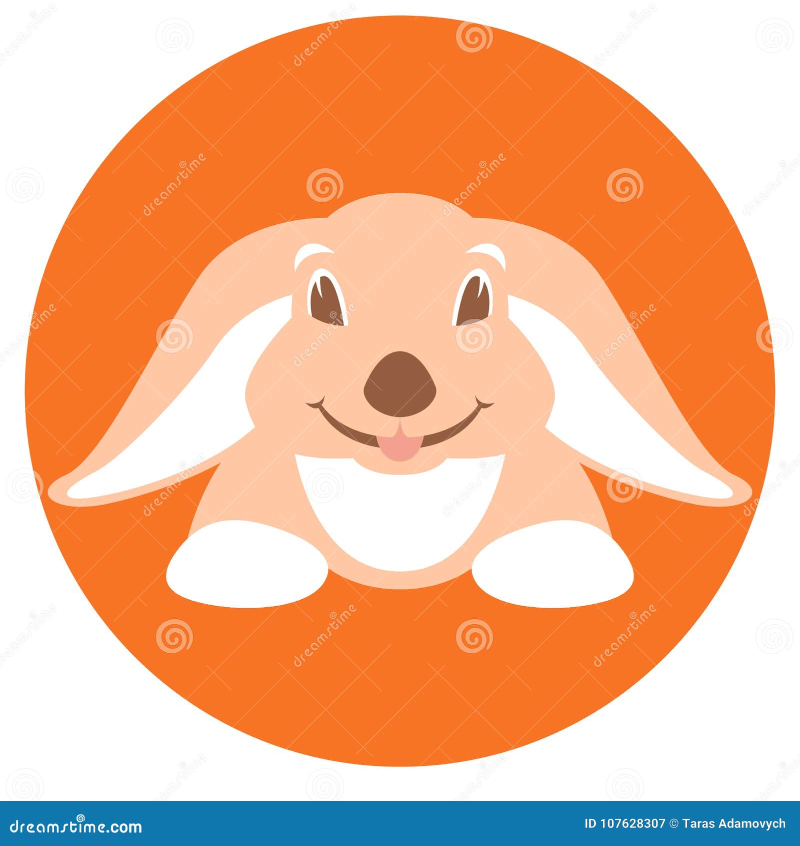 Hare Rabbit Vector Illustration Flat Style Front Side Stock Vector ...