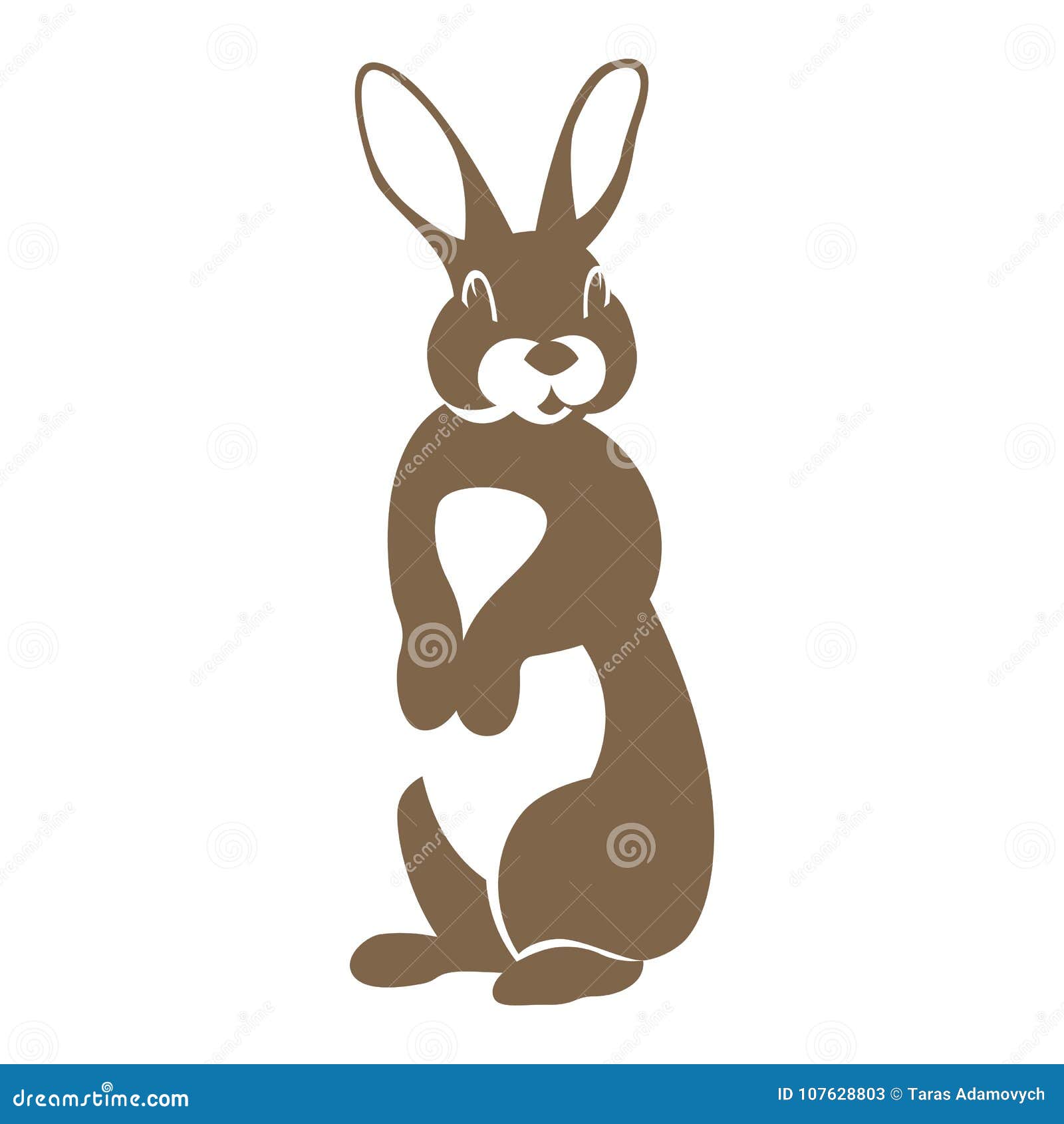 Hare Rabbit Vector Illustration Flat Style Front Side Stock Vector ...