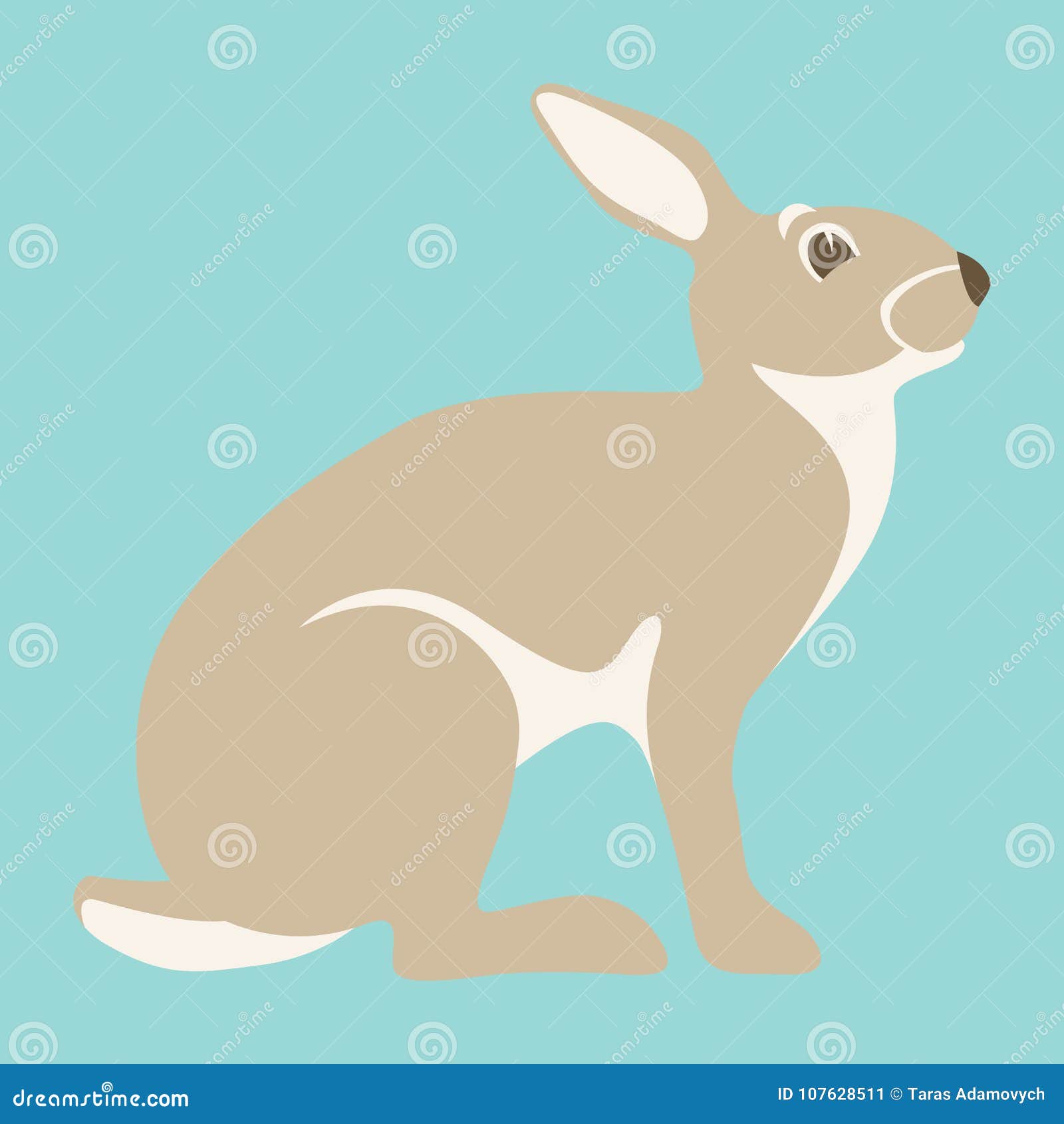 Hare Rabbit Vector Illustration Flat Style Profile Stock Vector ...