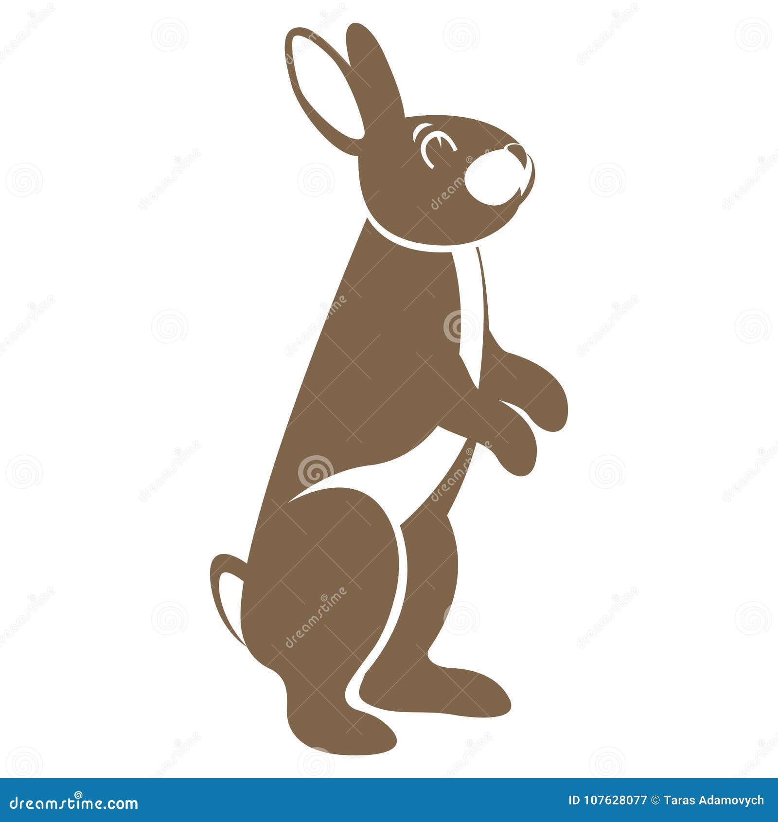 Rabbit Vector Illustration Flat Style Profile Side Stock Vector ...