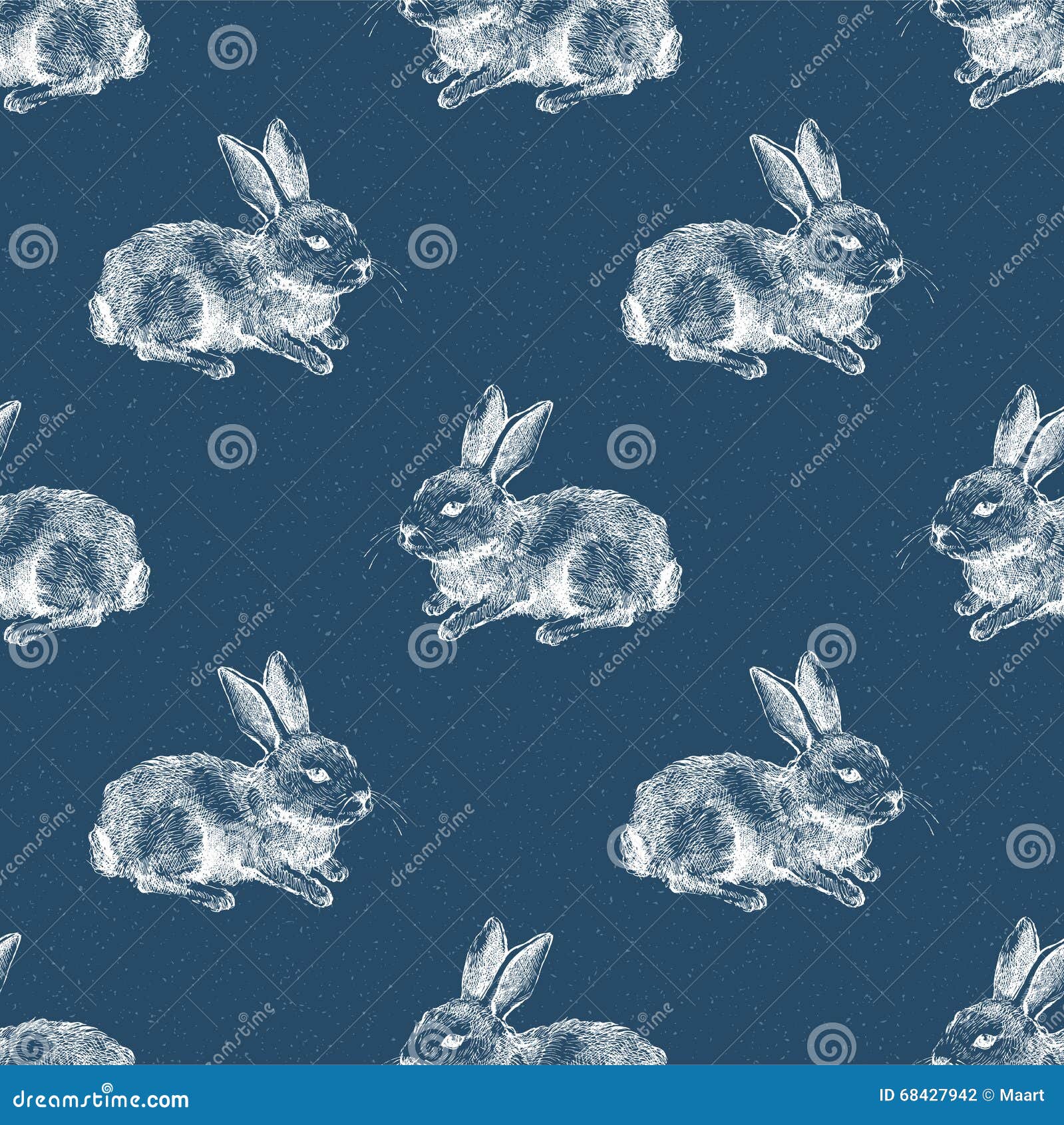 Hare Silhouette Seamless Pattern Stock Vector - Illustration of ...