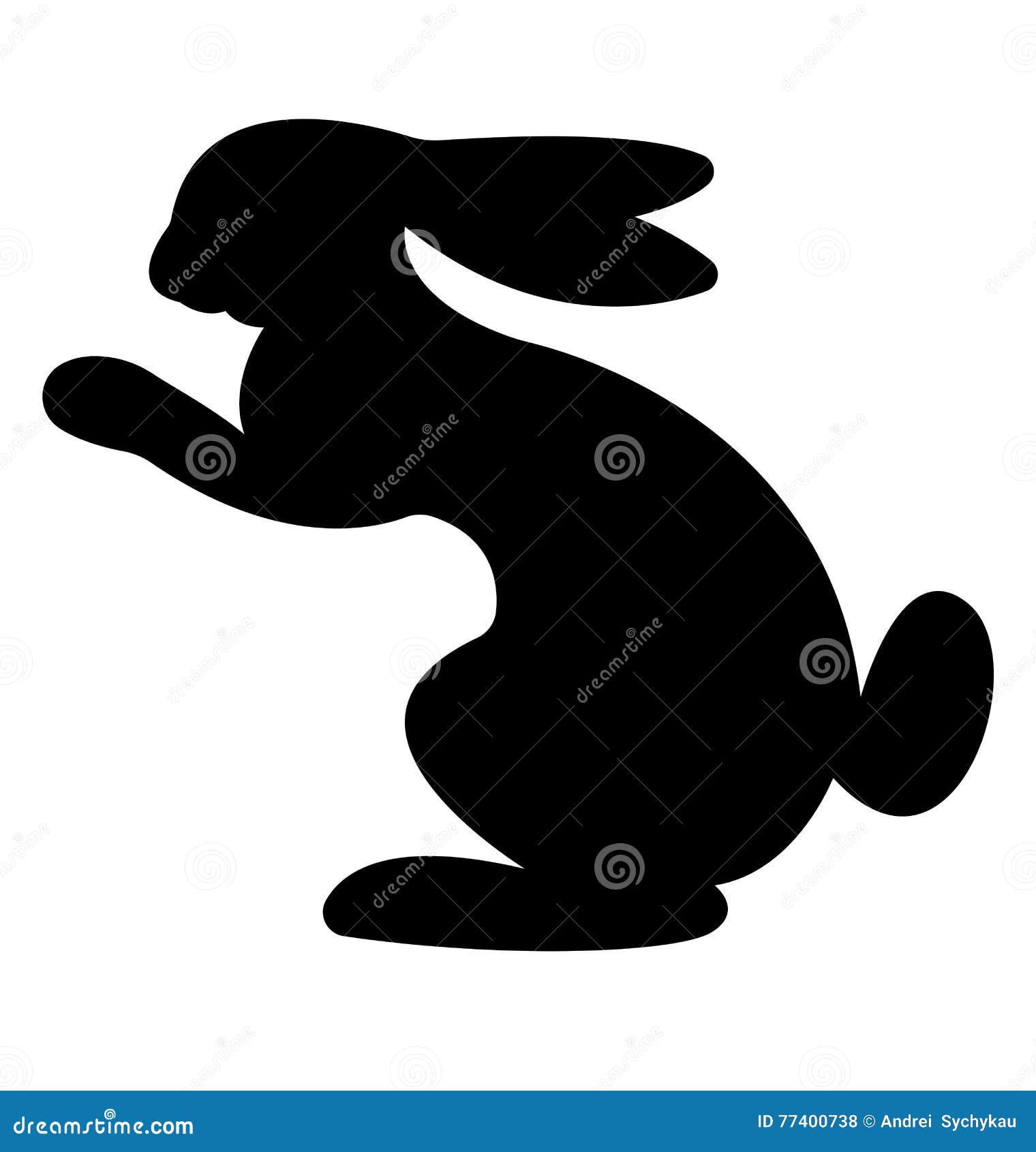 Hare Silhouette. stock vector. Illustration of symbol - 77400738