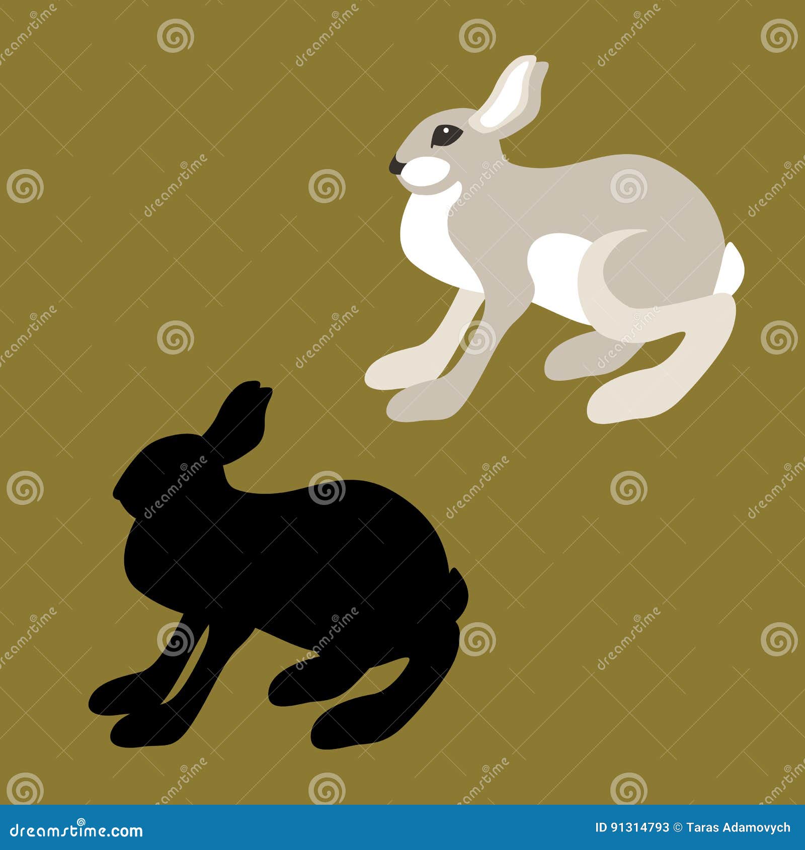 Hare Vector Illustration Style Flat Profile Stock Vector - Illustration ...