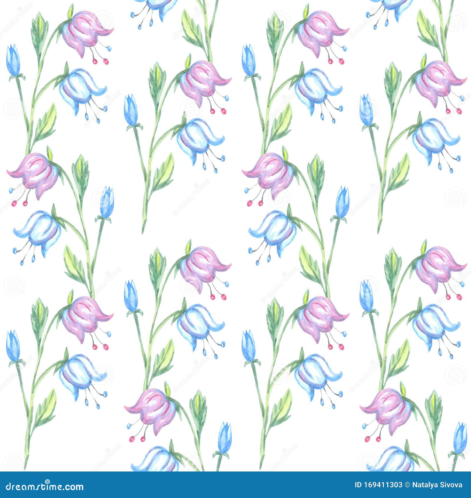 Watercolor Harebell Flower Clip Art, Wildflower Illustration Set ...