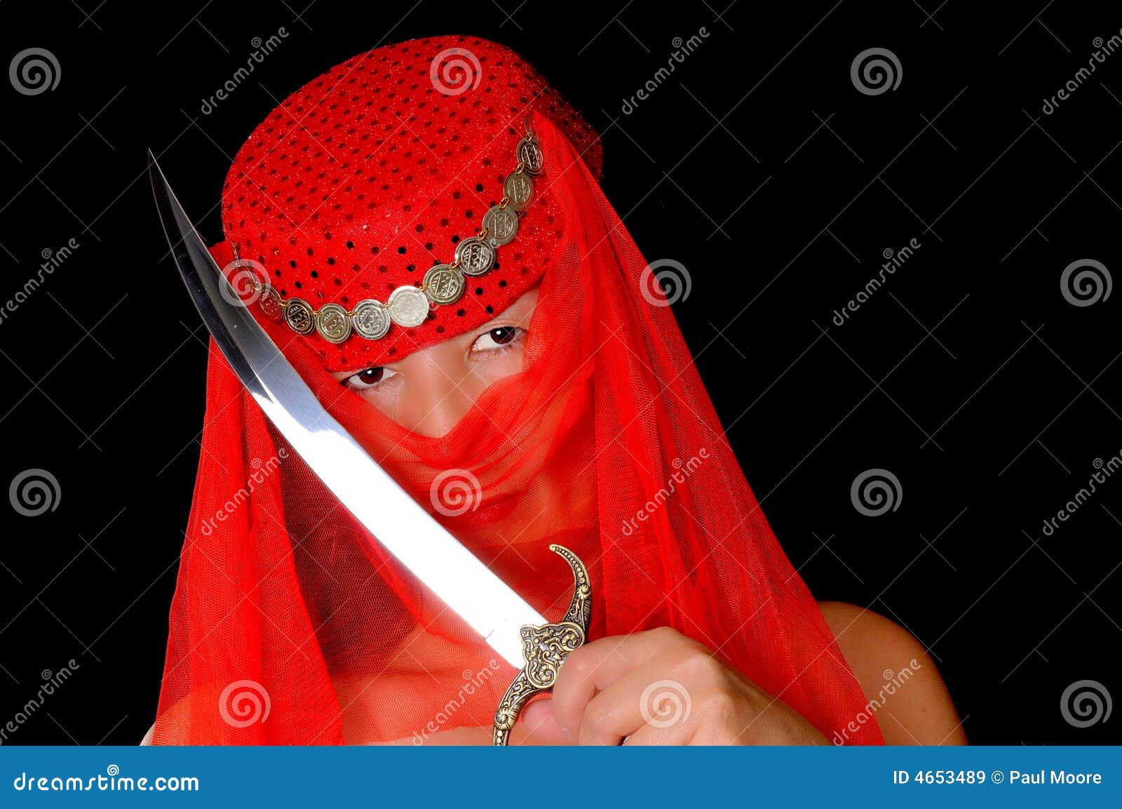 Harem Girl stock image. Image of beauty, skin, knife, model - 4653489