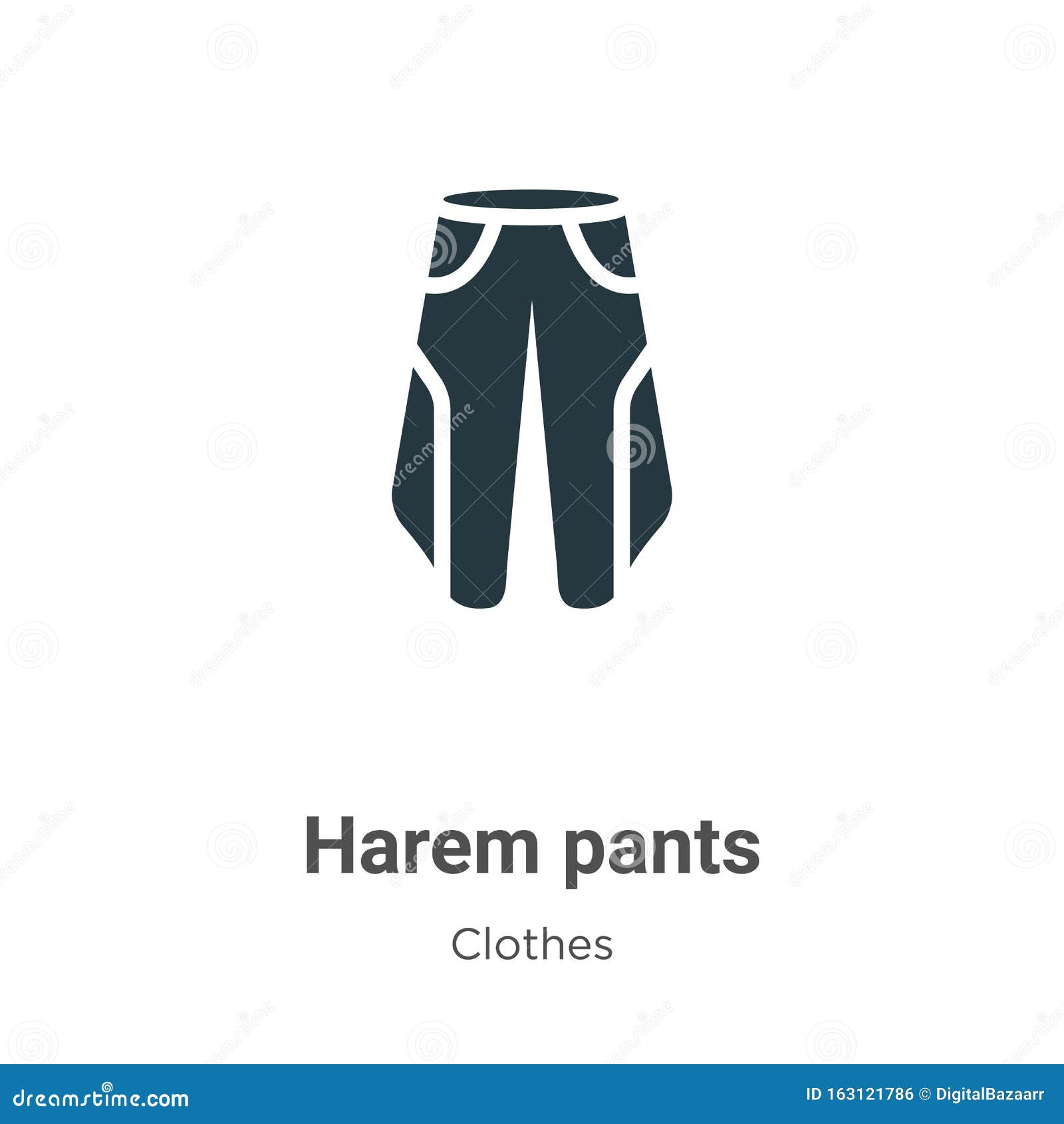 Harem Pants Vector Icon on White Background. Flat Vector Harem Pants ...