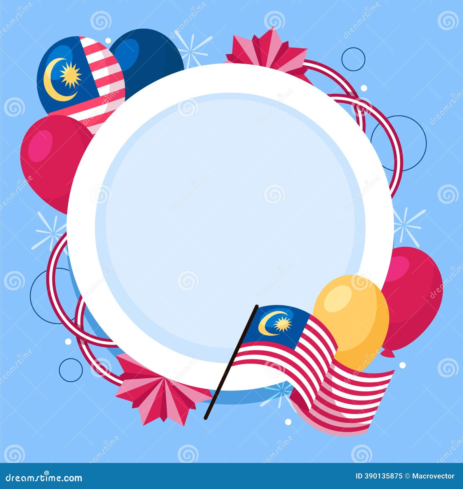 Hari Merdeka Malaysia Or Malaysia Independence Day Background With A ...