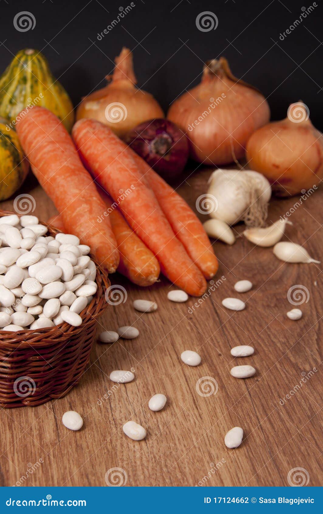 Haricot Bean and Fresh Vegetables Stock Photo - Image of bunch ...