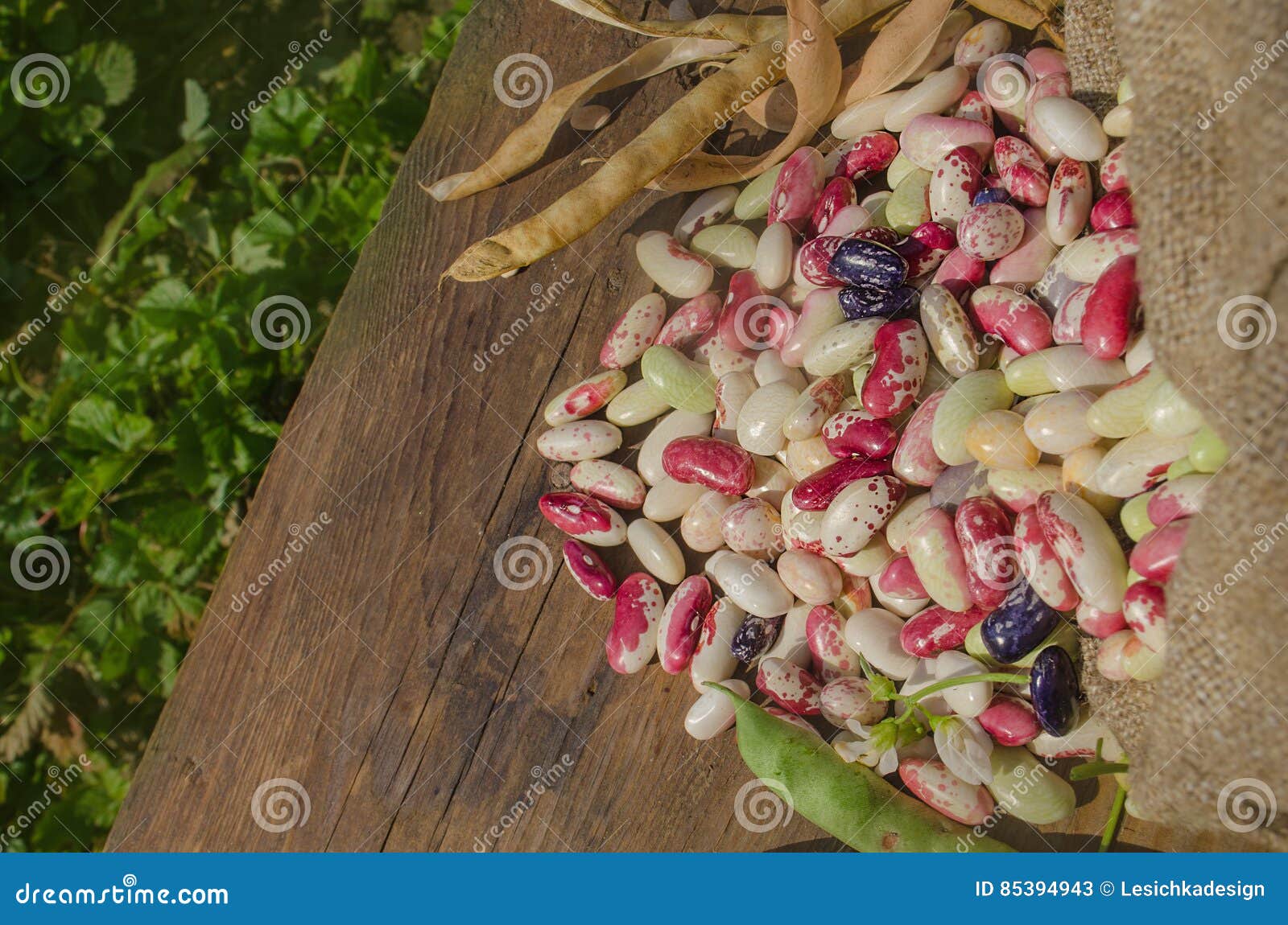 Haricots De Lima Dans Le Sac De Toile De Jute Image stock - Image du ...