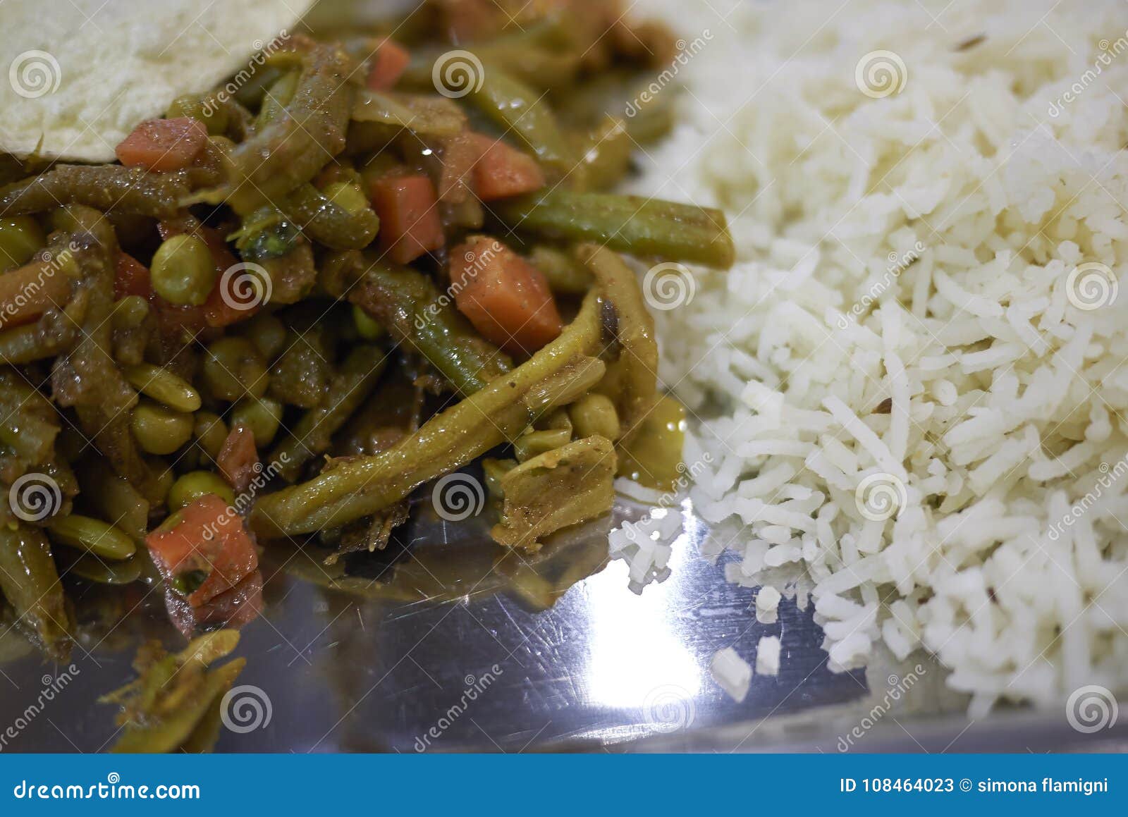 Haricots Verts Indiens Et Riz Basmati Image stock - Image du indien ...
