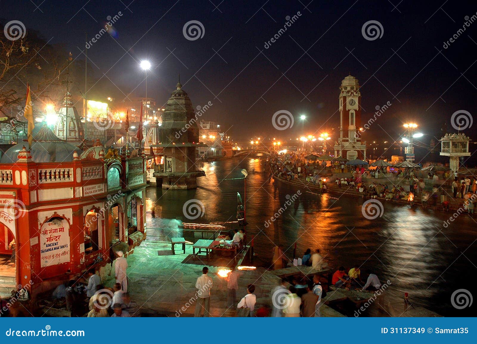 Haridwar imagen de archivo editorial. Imagen de tarde - 31137349