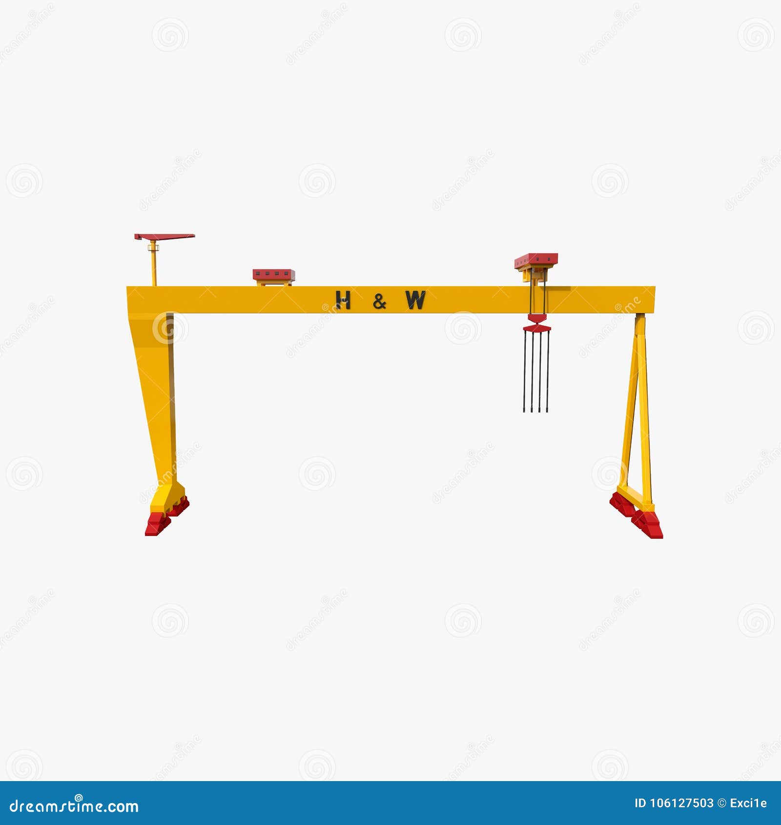 Harland & Wolff Gantry Crane Stock Illustration - Illustration of dock ...