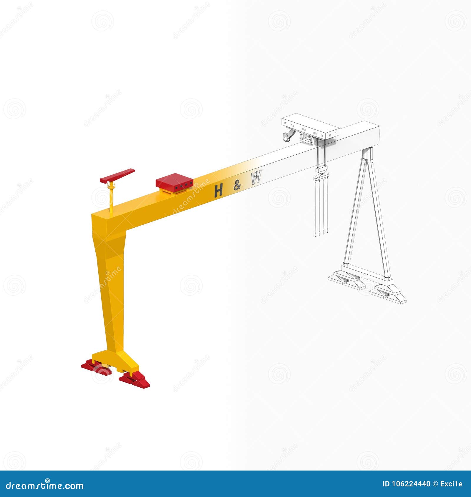 Harland & Wolff Gantry Crane Stock Illustration - Illustration of ...