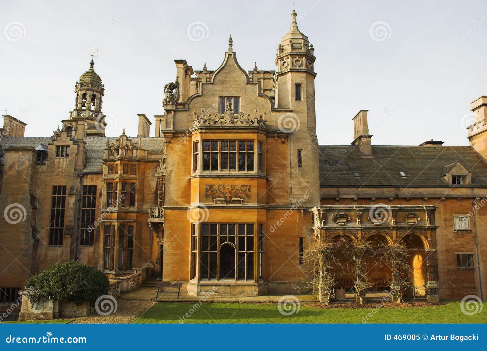 Harlaxton Manor stock image. Image of brick, europe, estate - 469005