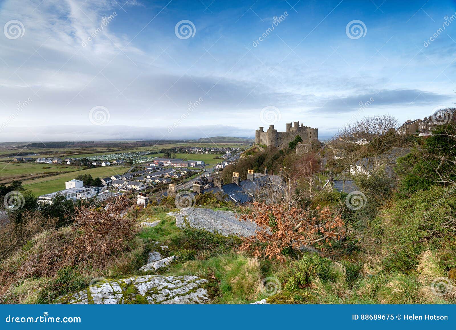 Harlech Castle stock image. Image of beautiful, blue - 88689675
