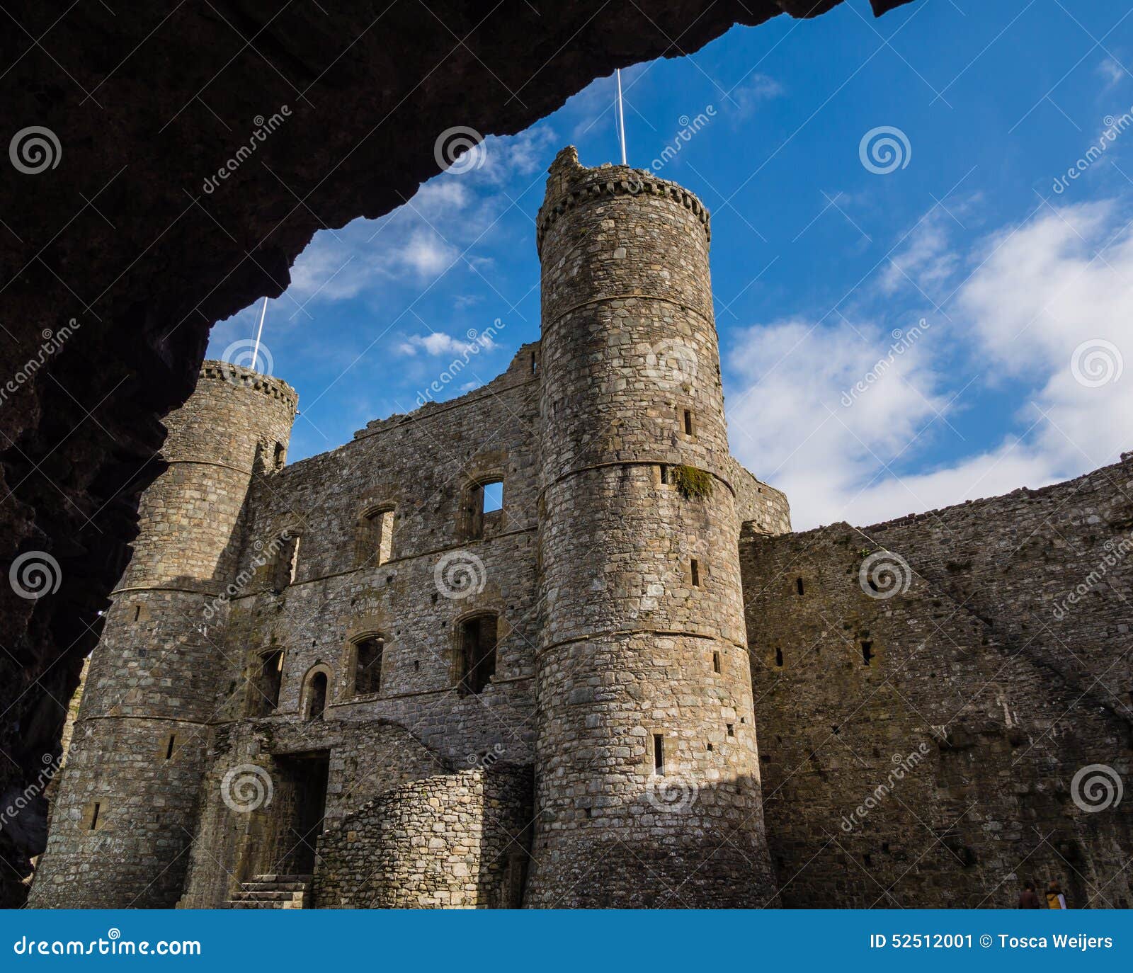 Harlech castle stock image. Image of rock, cadw, stone - 52512001