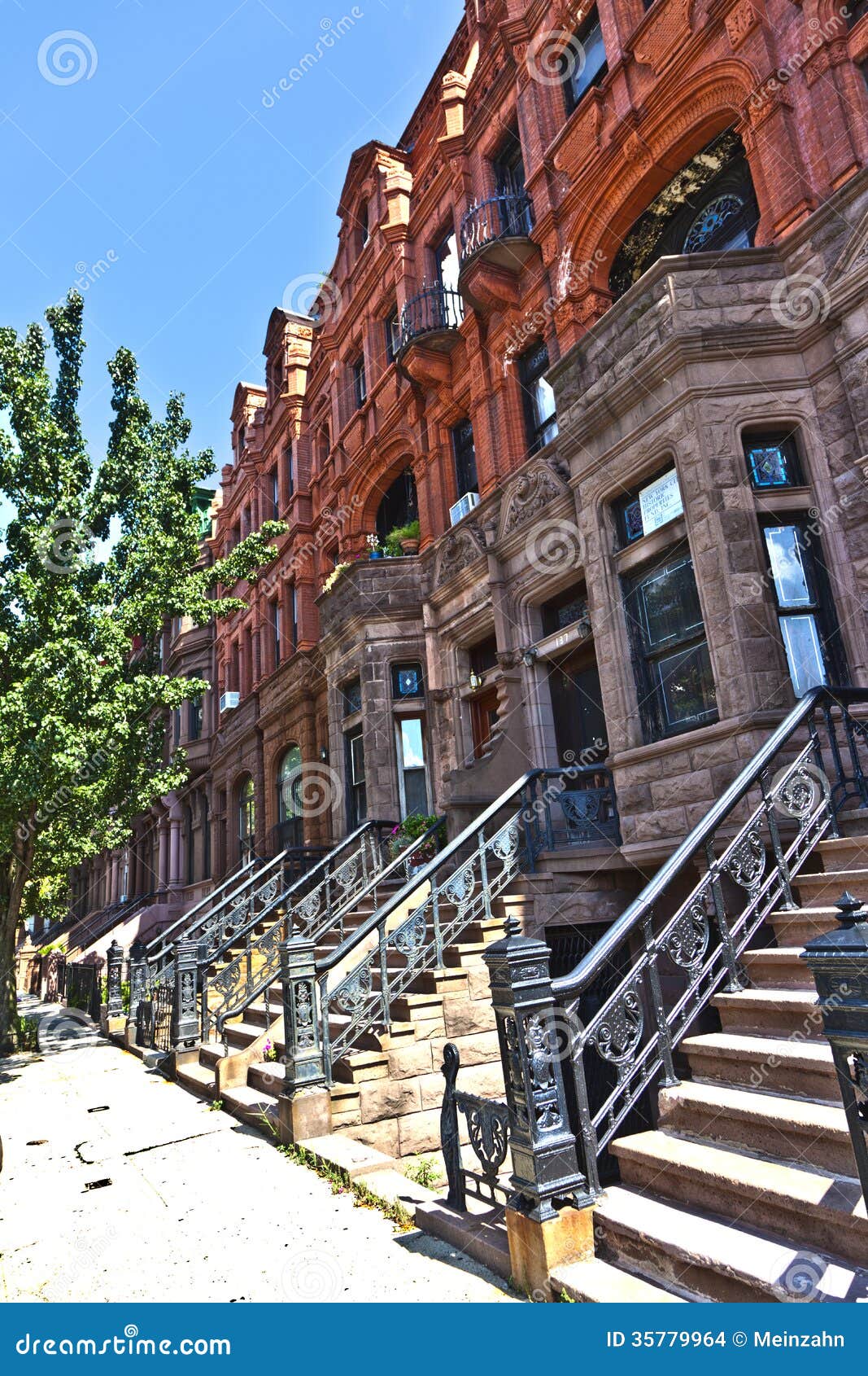 Harlem District and Its Typical House Stock Photo - Image of house ...