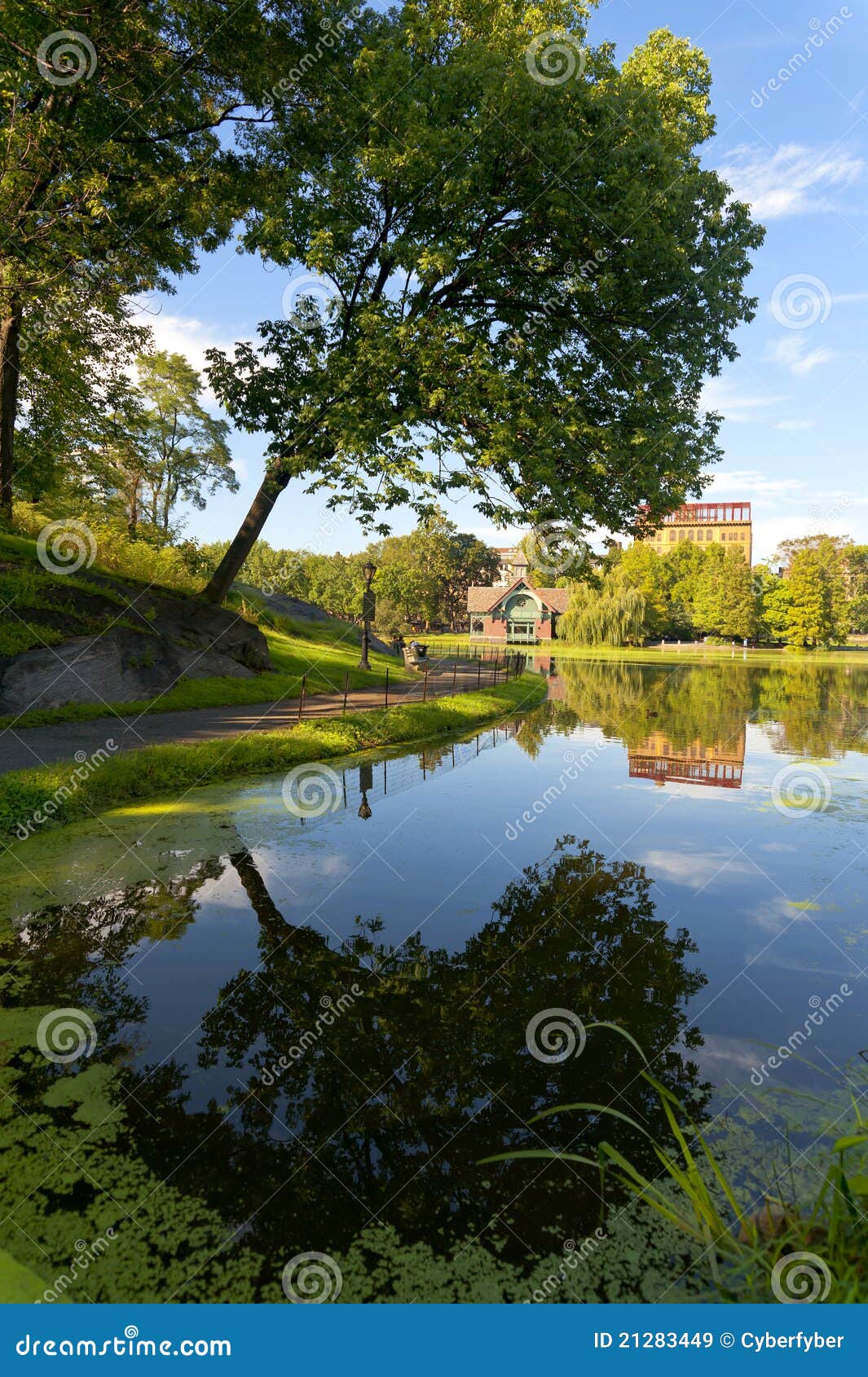 Harlem Meer in Central Park Stock Image - Image of tranquil, lake: 21283449