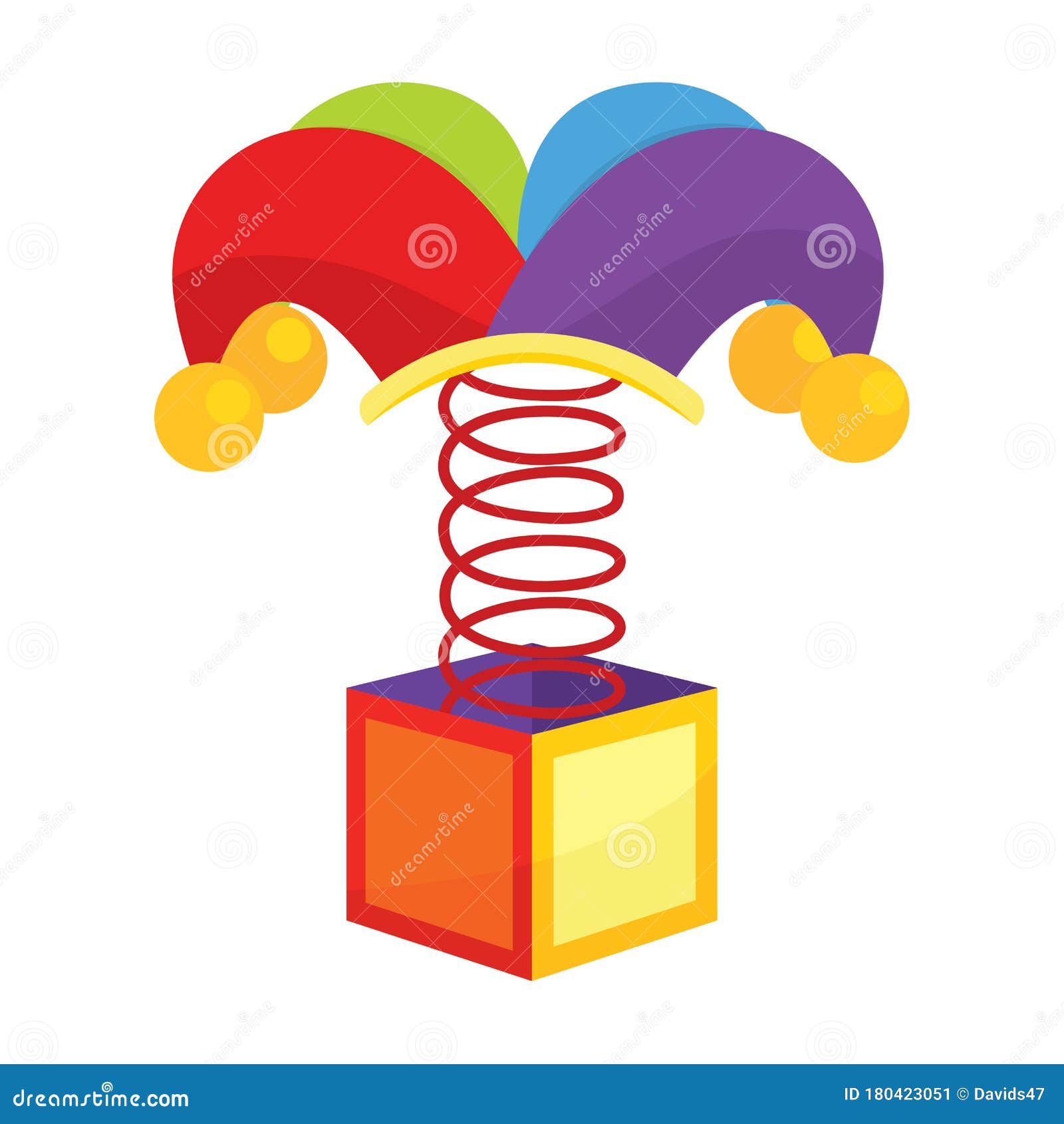 Harlequin Hat in a Joke Box Stock Vector - Illustration of festival ...