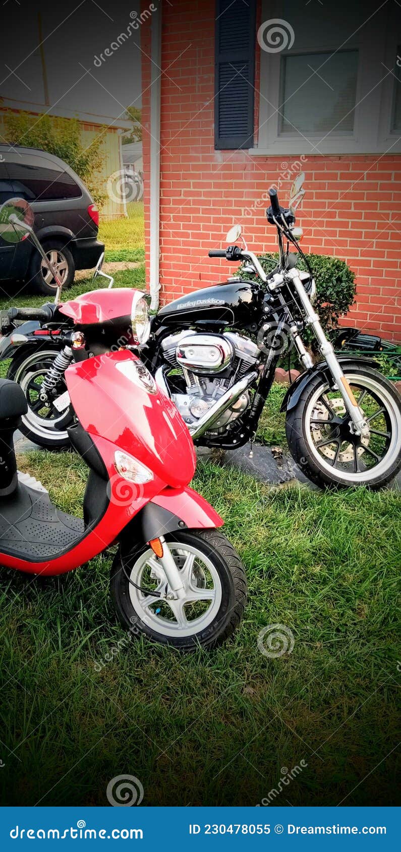 Harley Davidson and Genuine Buddy Scooter Motorcycle Scooter Biker ...