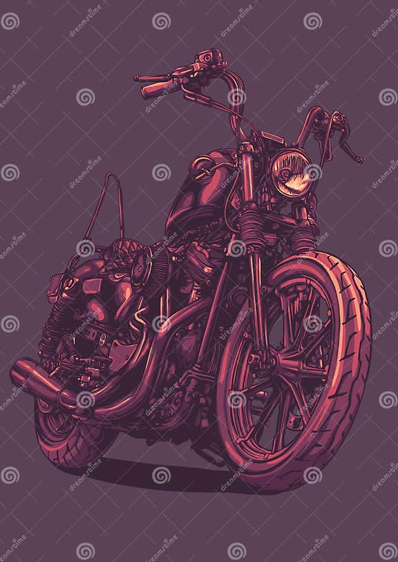 Harley Davidson Illustration Art Stock Illustration - Illustration of ...