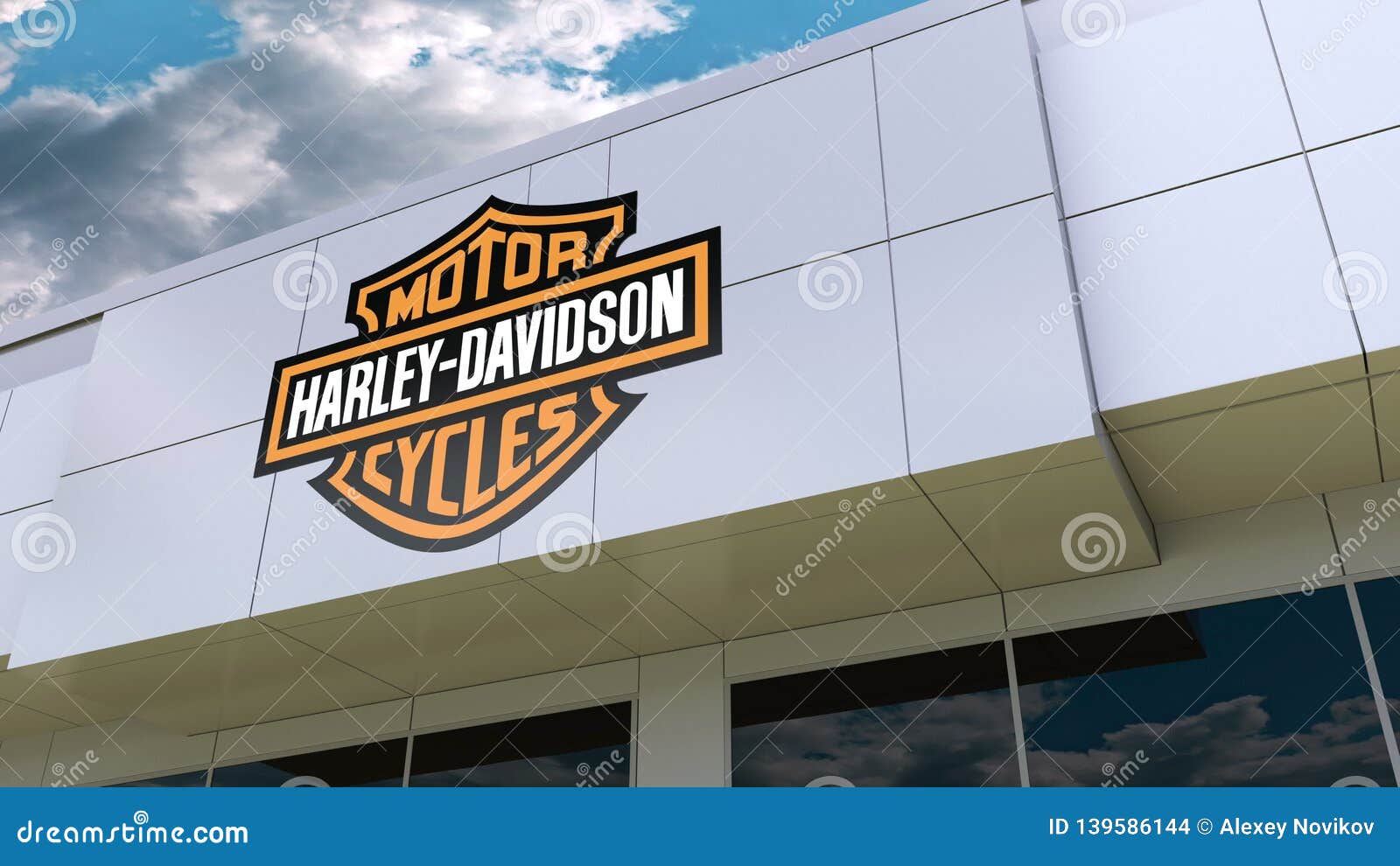 Harley-Davidson, Inc. Logo on the Modern Building Facade. Editorial 3D ...