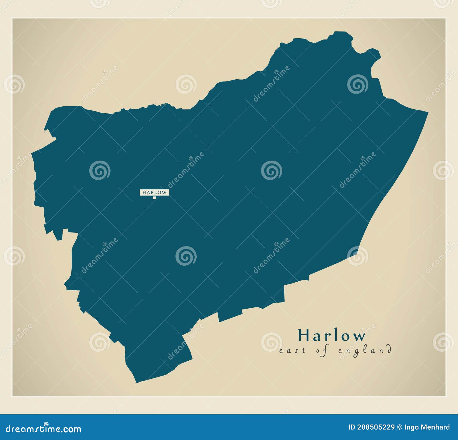 Harlow District Map - England UK Stock Vector - Illustration of graphic ...