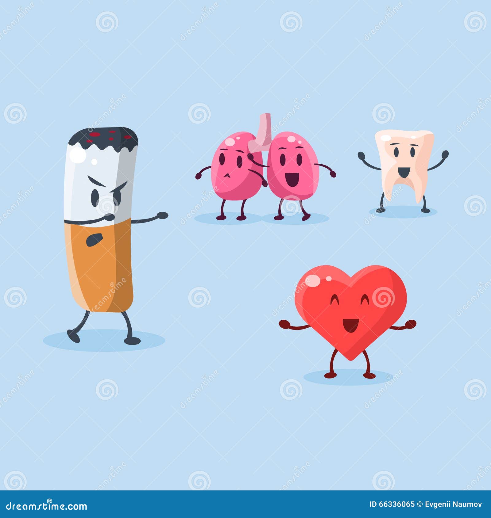 Harm of Smoking. Vector Illustration Set Stock Vector - Illustration of ...