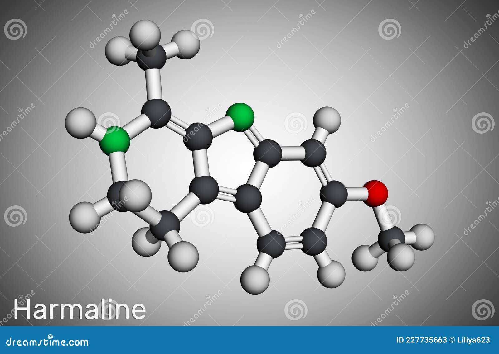 Harmaline Molecule, Molecular Structure, Fluorescent Indole Alkaloid ...
