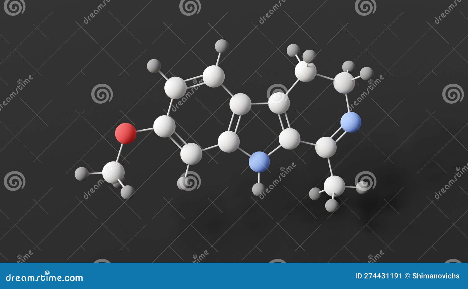 Harmaline Molecule, Molecular Structure, Fluorescent Indole Alkaloid ...