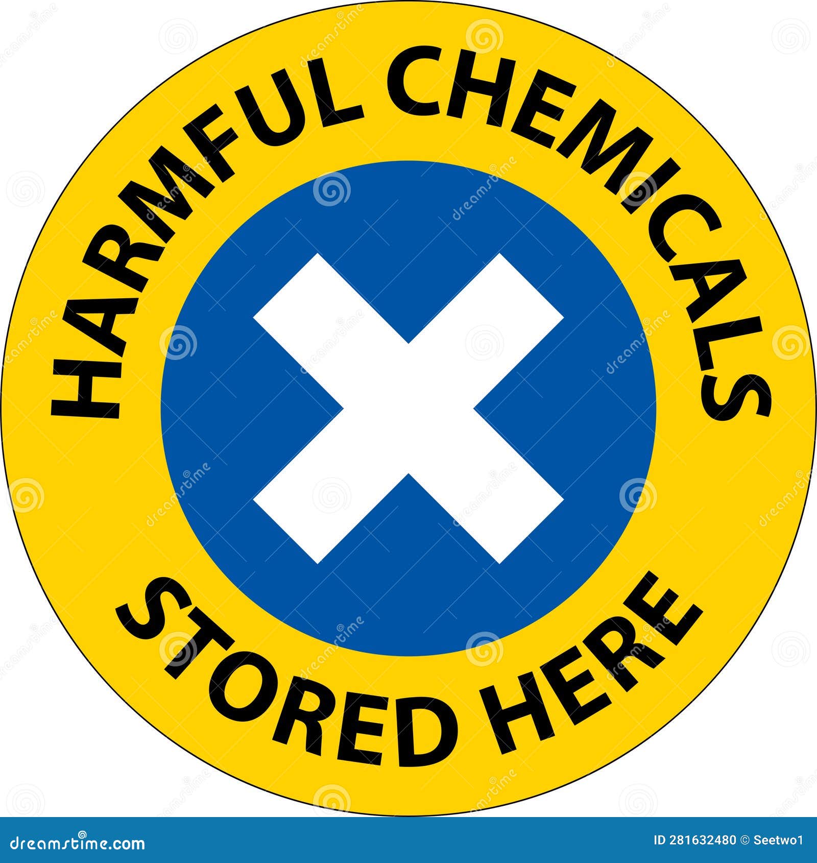 Harmful Chemicals Stored Here Sign on White Background Stock Vector ...