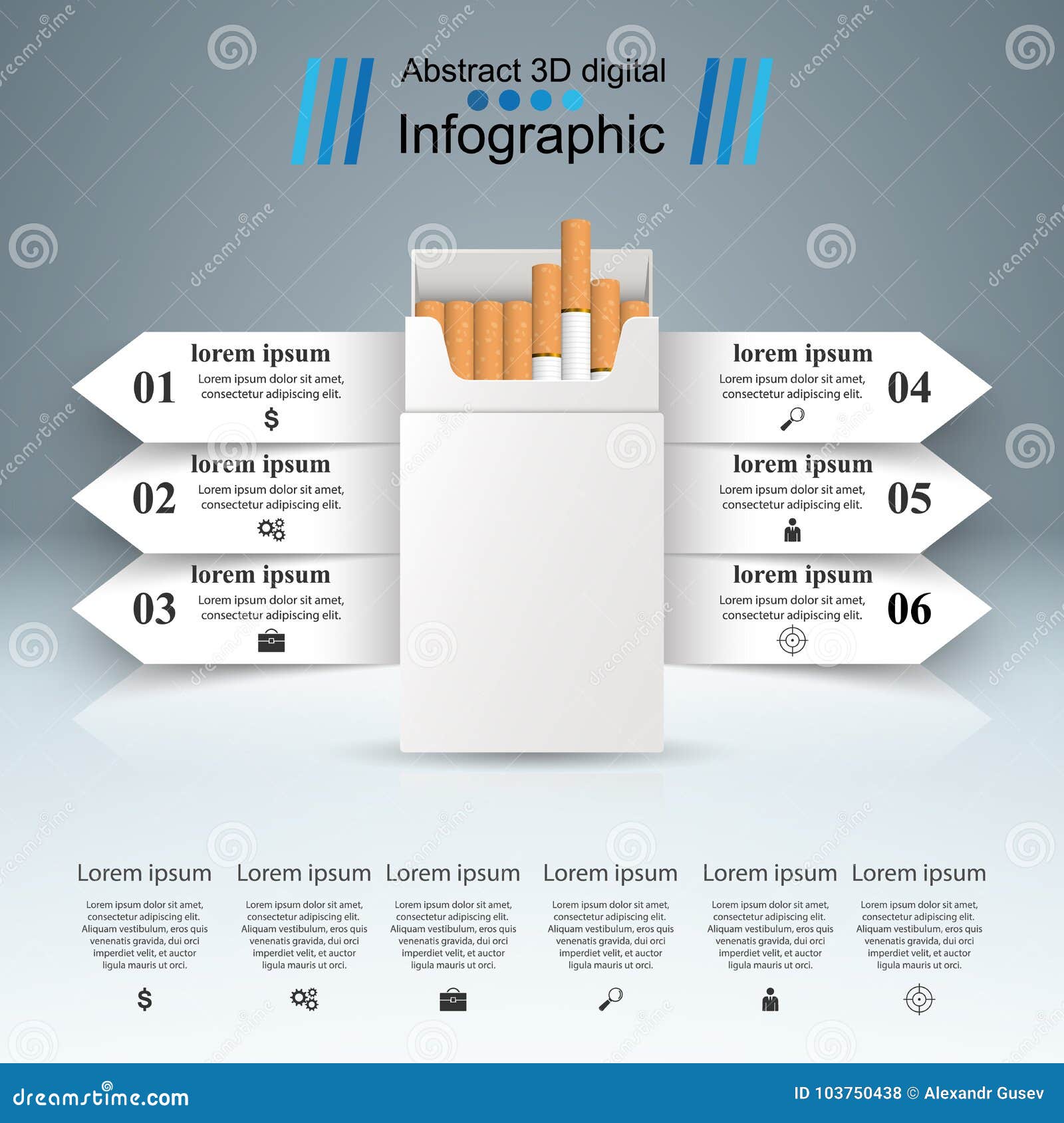 Harmful Cigarette, Viper, Smoke, Business Infographics. Stock Vector ...