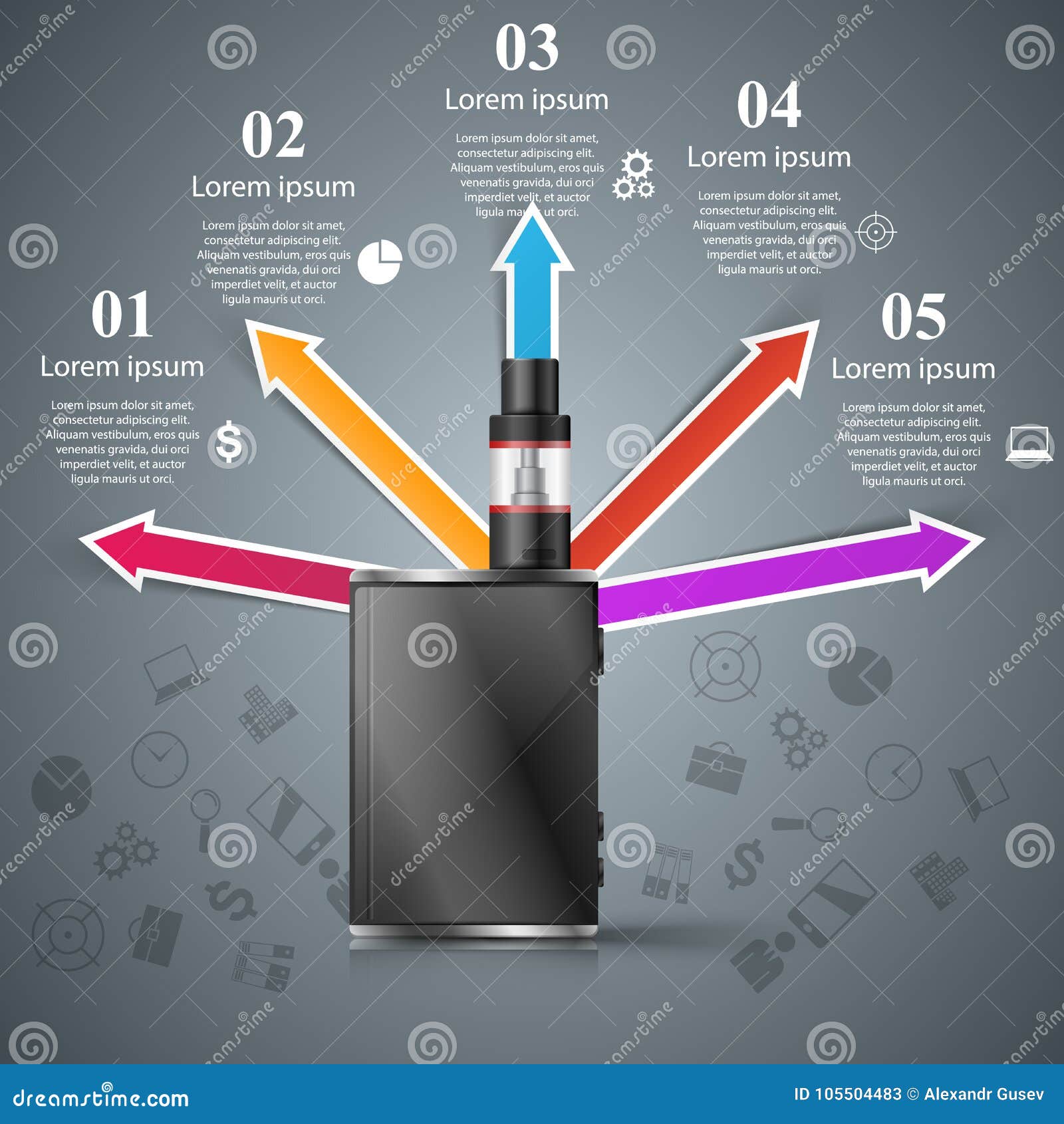 Harmful Cigarette, Viper, Smoke, Business Infographics. Vector ...