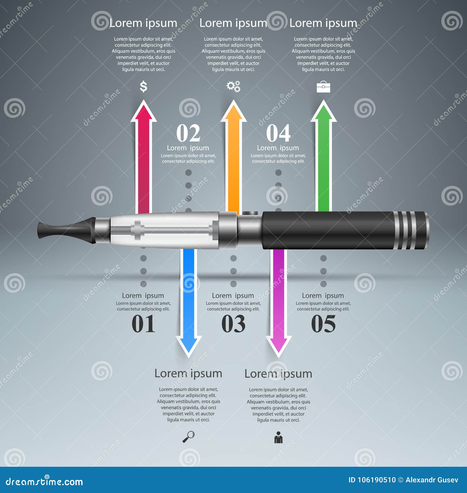 Harmful Cigarette, Viper, Smoke, Business Infographics. Stock Vector ...