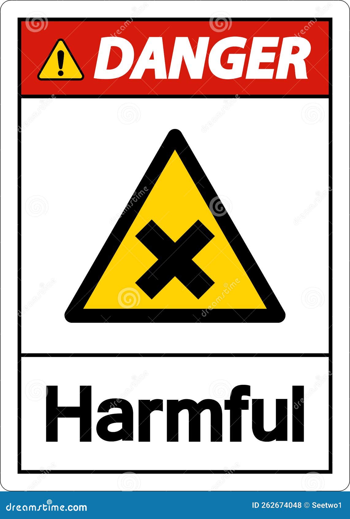 Harmful Danger Sign on White Background Stock Vector - Illustration of ...