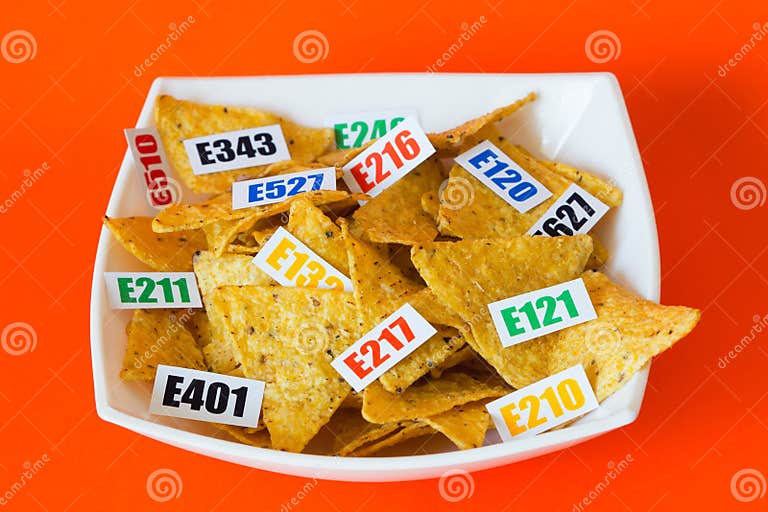 Harmful Food Additives. There are Several Tables with the Code E Stock ...