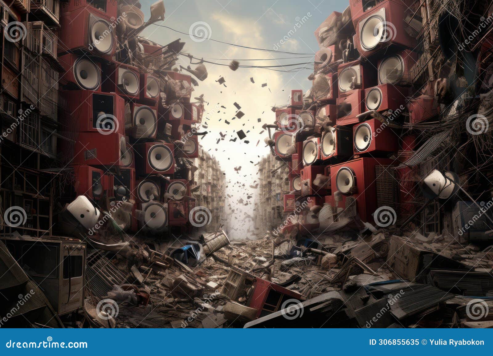 Harmful Noise Pollution Concept. Generate Ai Stock Image - Image of ...