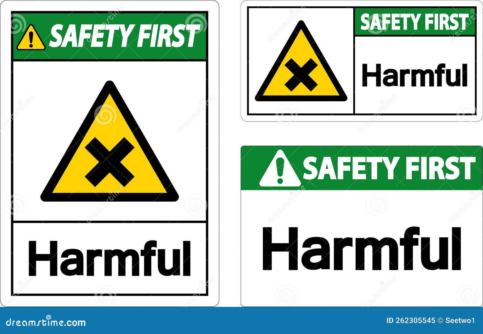 Harmful Safety First Sign on White Background Stock Vector ...