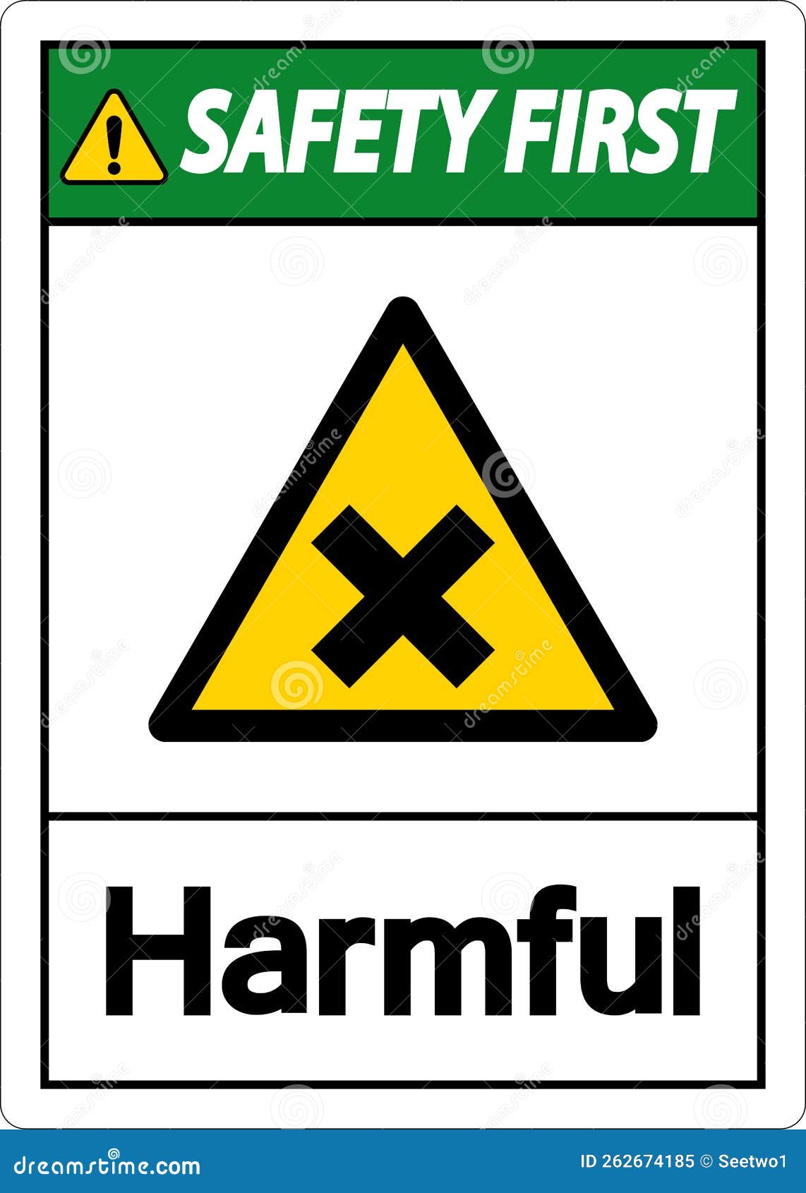 Harmful Safety First Sign on White Background Stock Vector ...