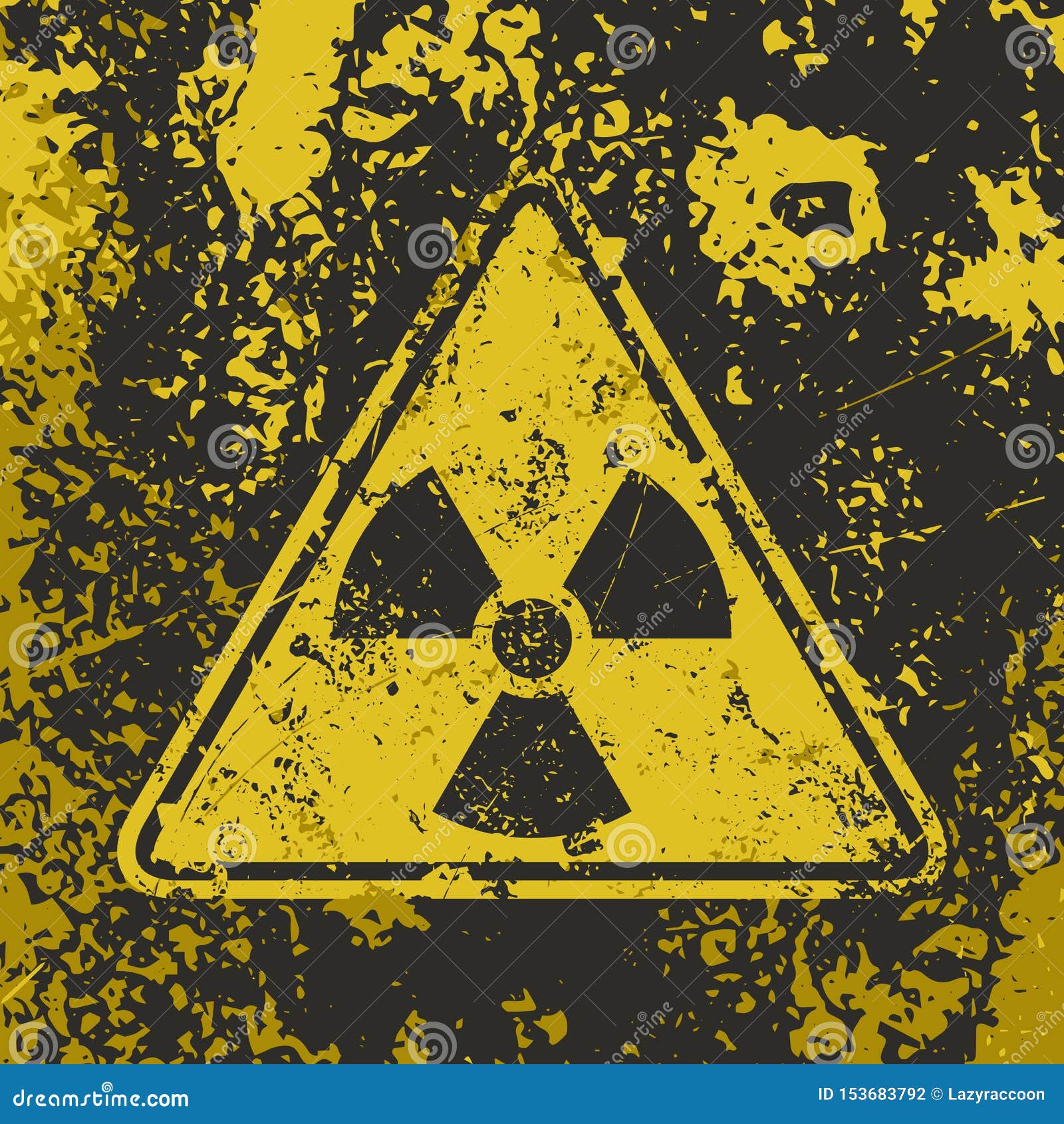 Grunge Poster Radioactive. Sign Ionizing Radiation On Grunge Dirty ...