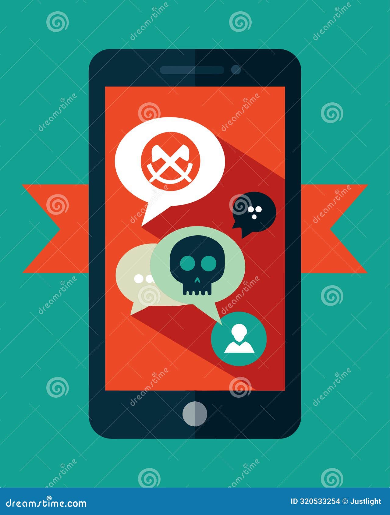 Harmful and Toxic Words Appearing One after the Other on a Mobile Phone ...